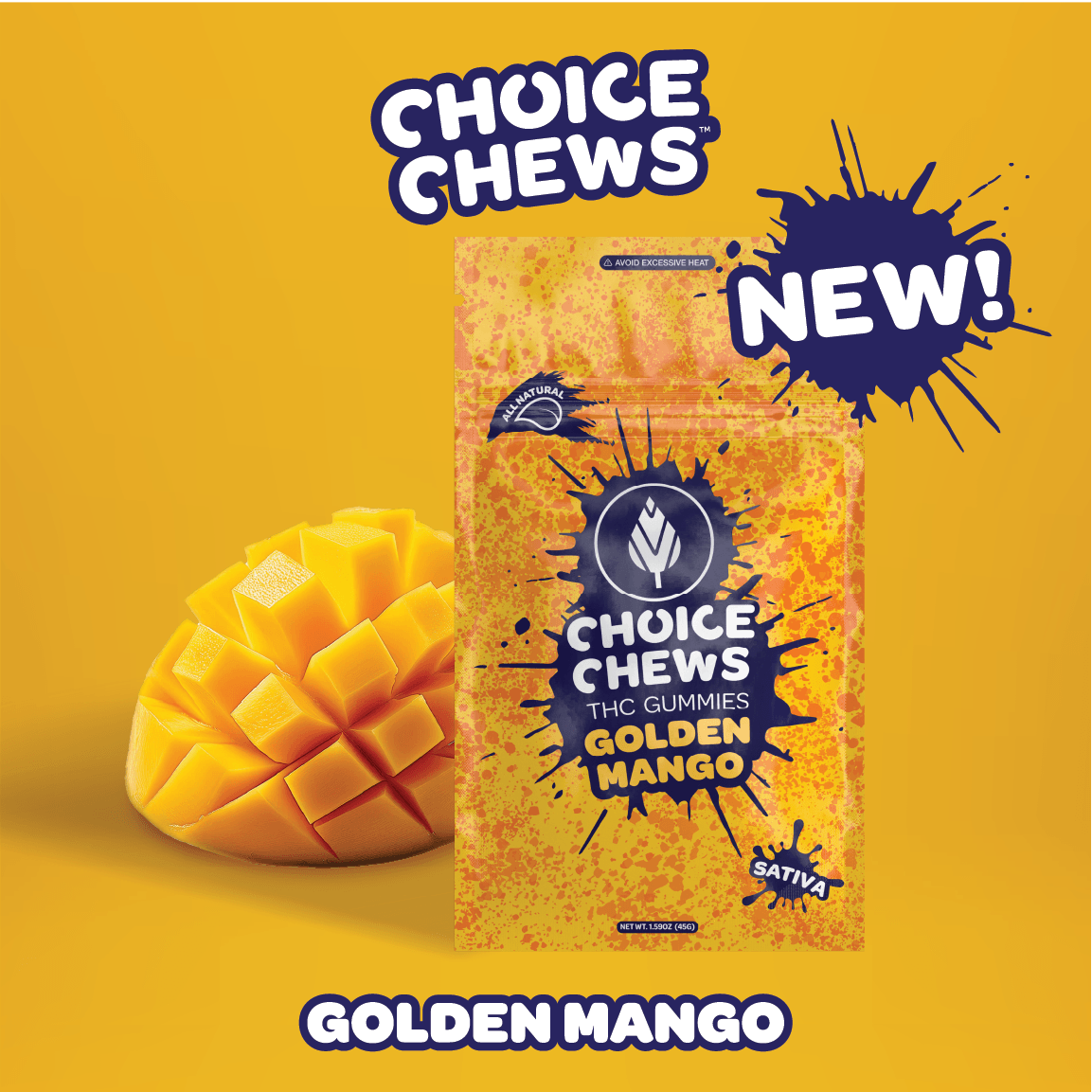 Choice Chews - Golden Mango (Sativa) - 100mg - Choice Chews