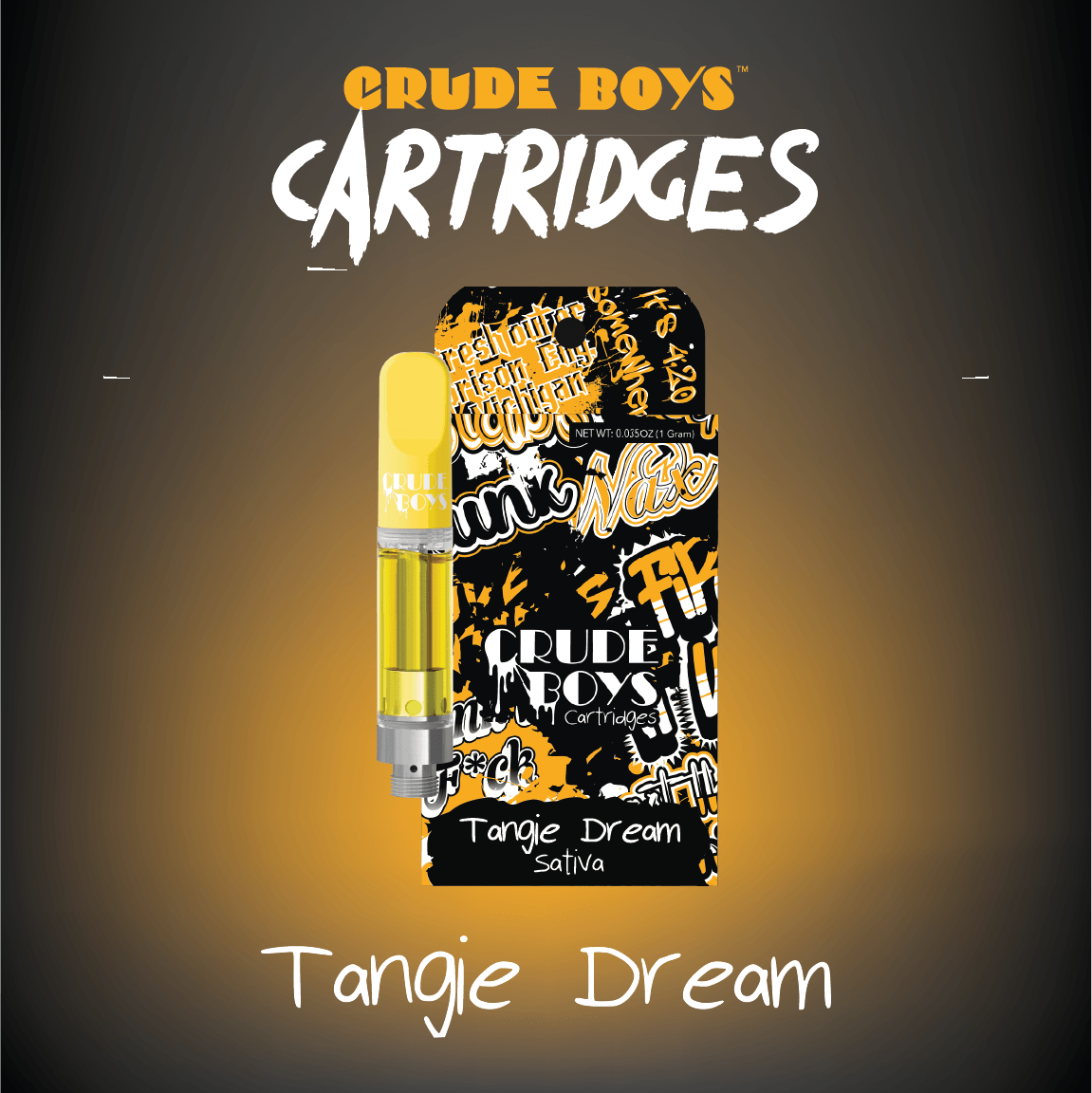 Crude Boys 1G Cartridge - Tangie Dream (Sativa) - Crude Boys Concentrates