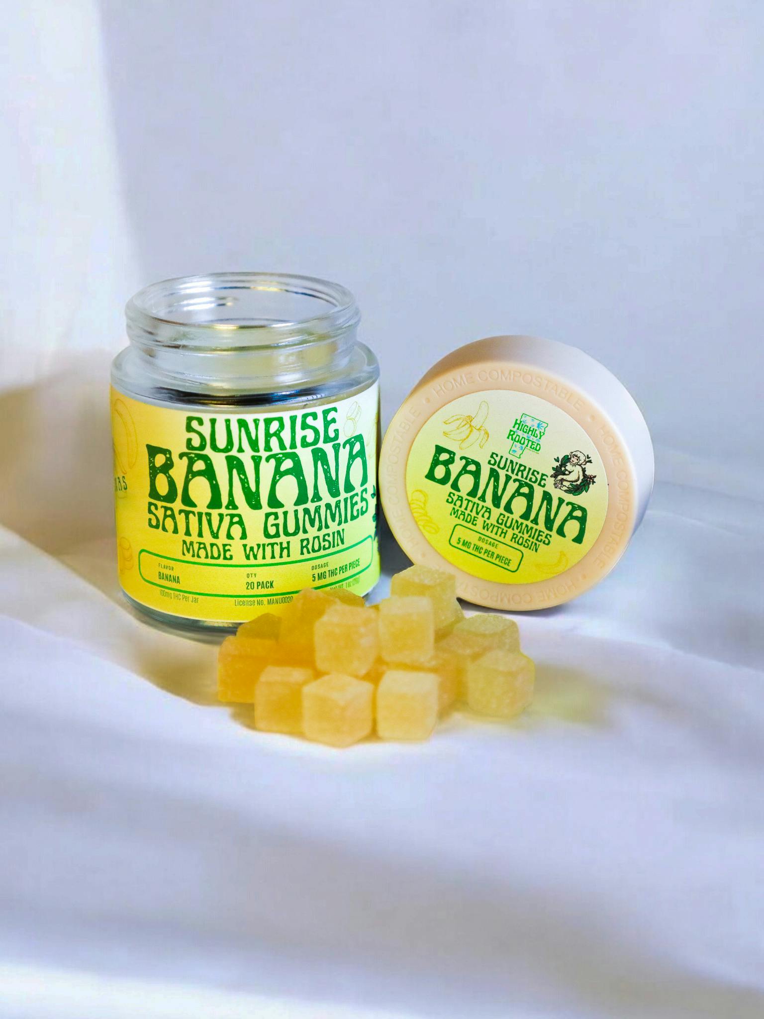Sunrise Banana Sativa Rosin Gummies - Highly Rooted