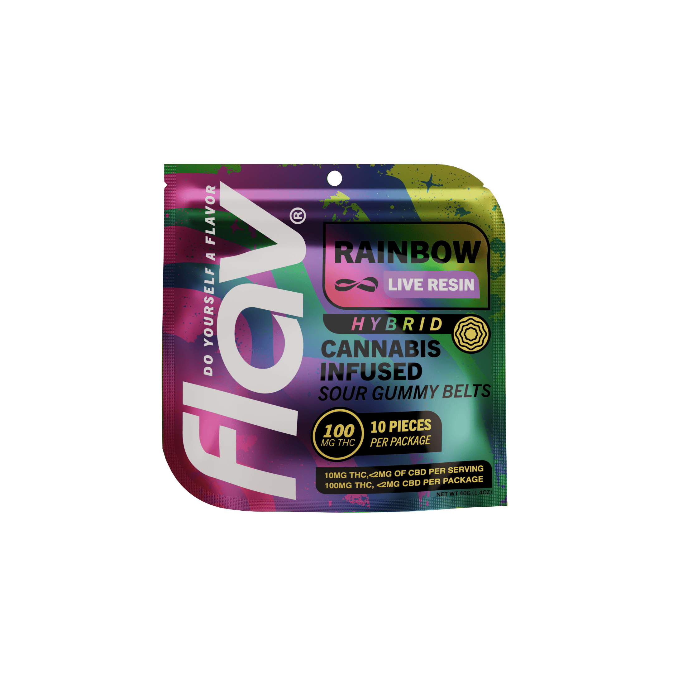 Flav - Belts - Live Resin - 100mg - Rainbow - Hybrid - Flav