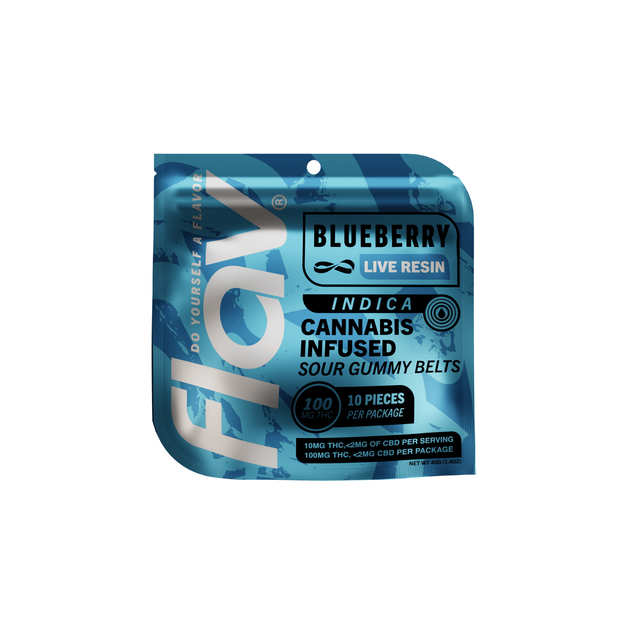 Flav - Belts - Live Resin - 100mg - Blueberry - Indica - Flav