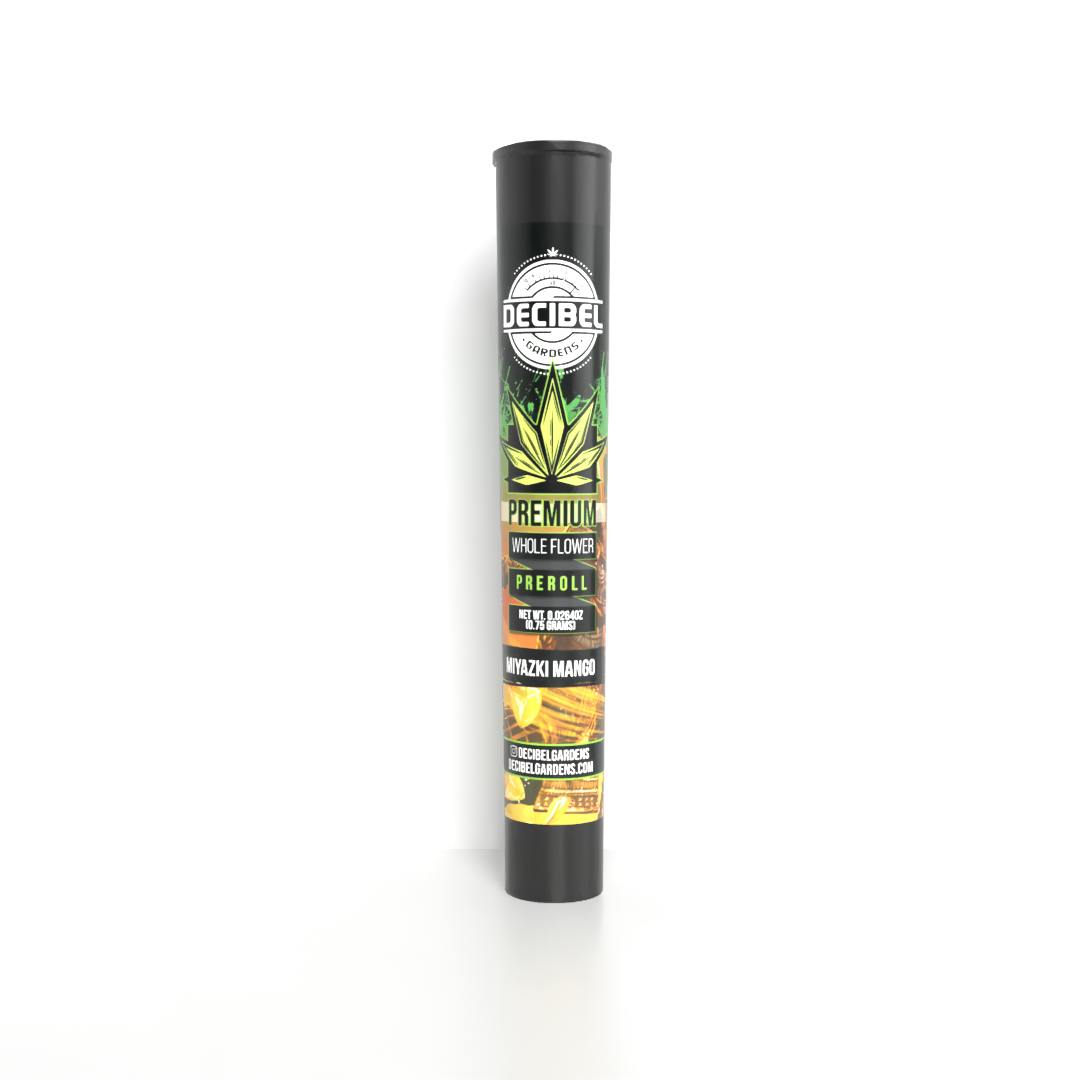 Miyazaki Mango - Whole Flower Preroll (0.75g) - Decibel Gardens