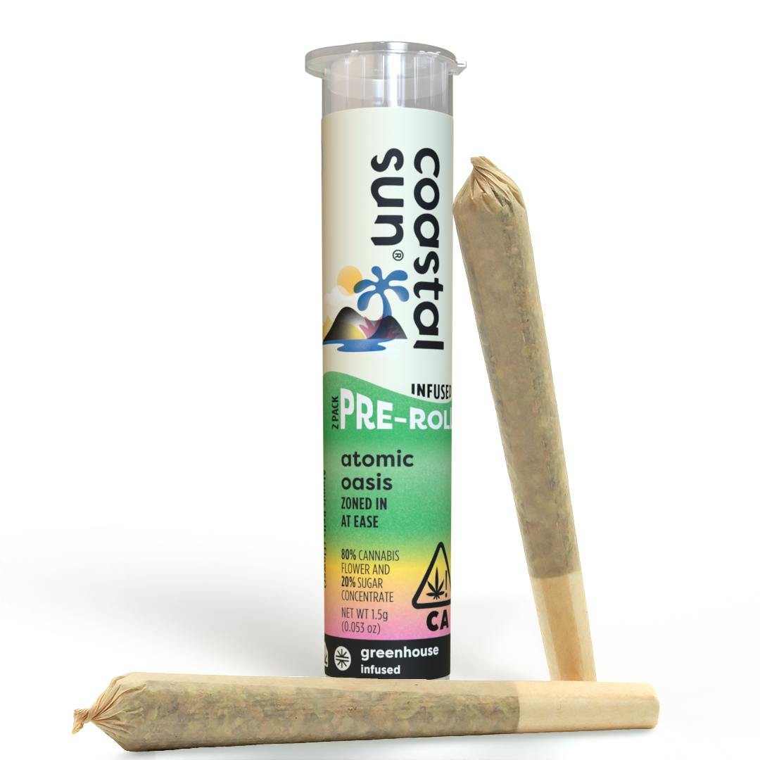 Atomic Oasis Infused Greenhouse 0.75g Pre-Roll 2pk 1.5g - Coastal Sun