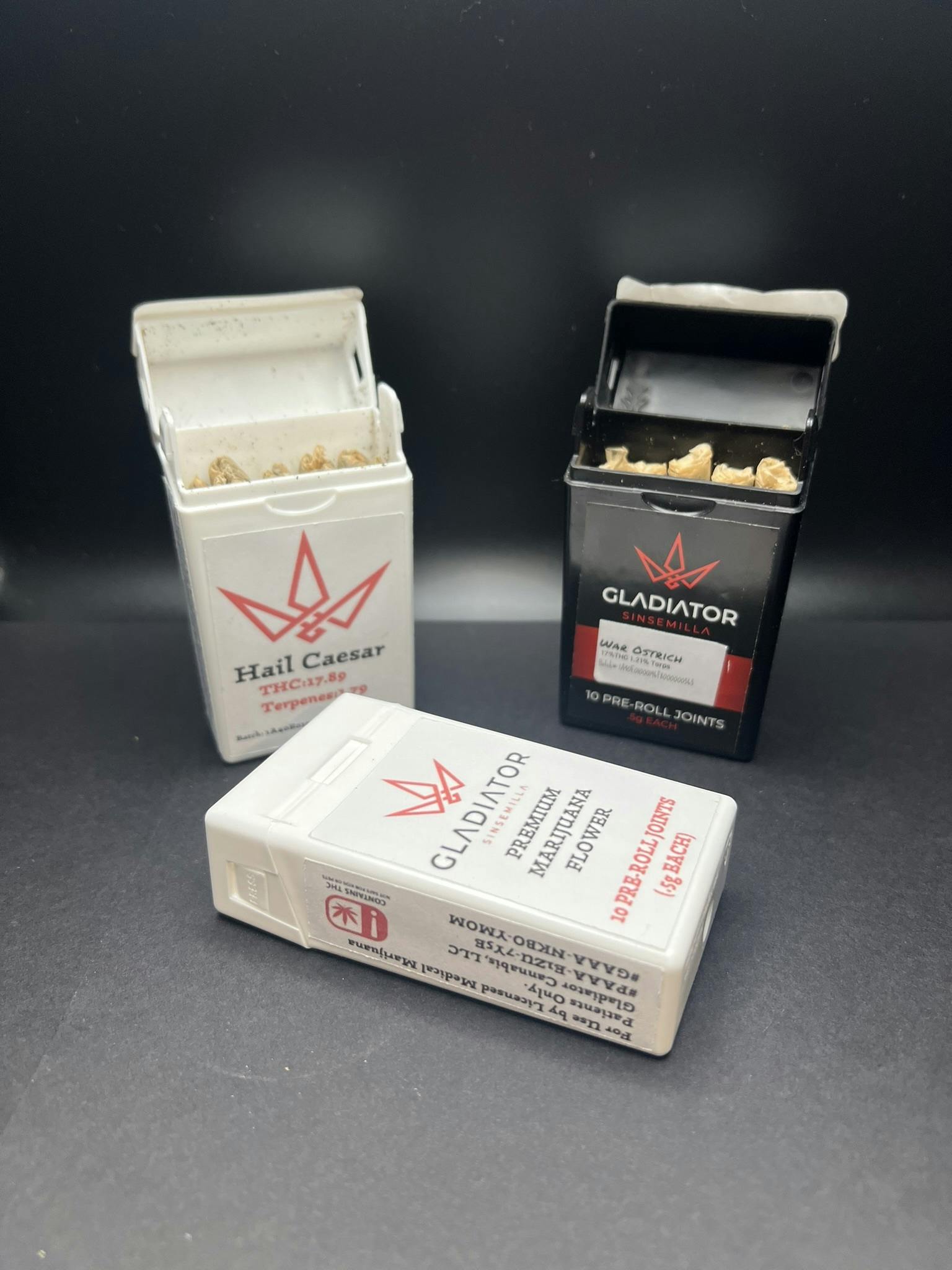 Gladiator | 10 pack .5g Prerolls | War Ostrich - Gladiator Cannabis