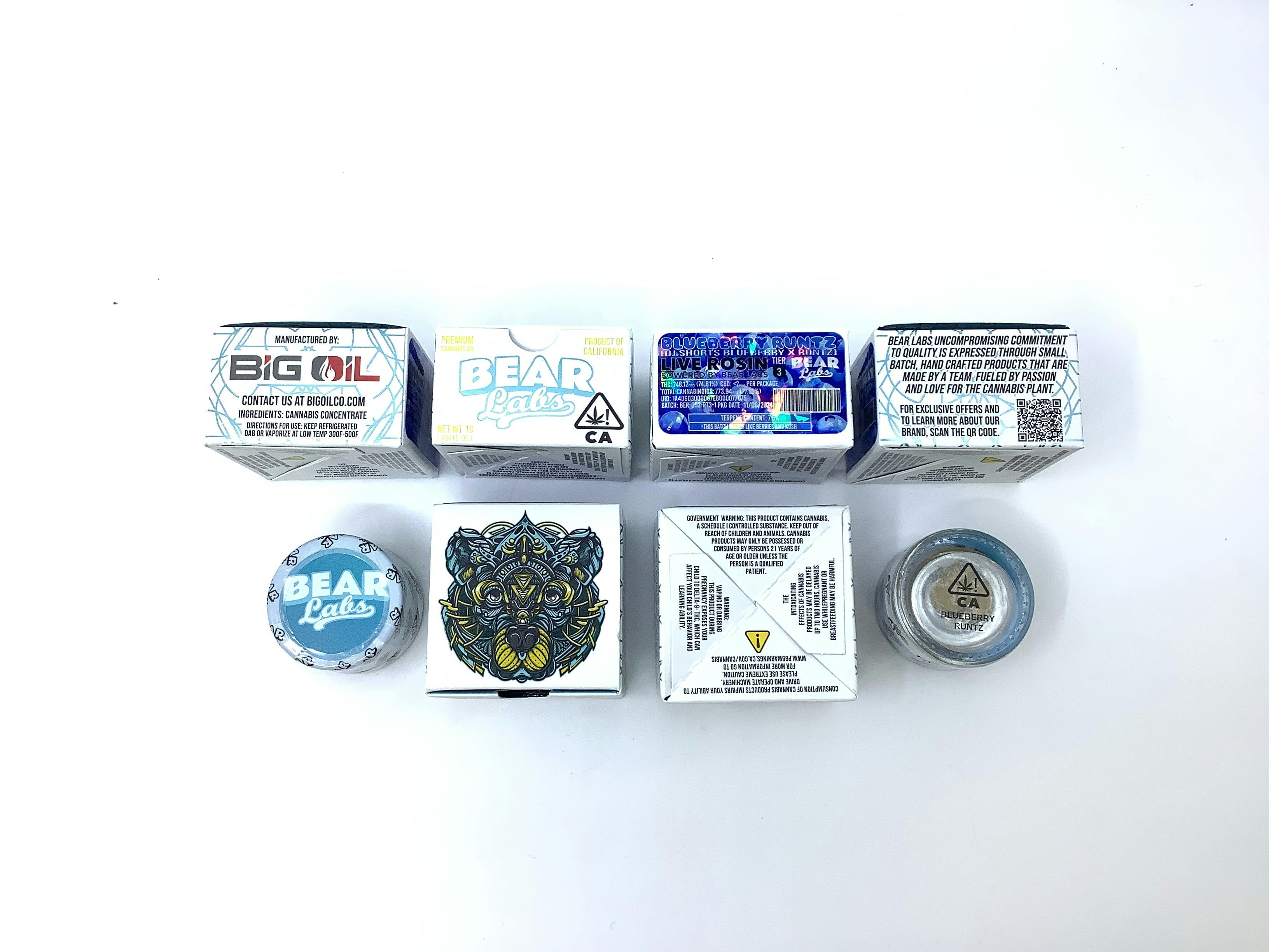 Blueberry Runtz T3 Live Rosin - 1g - Bear Labs