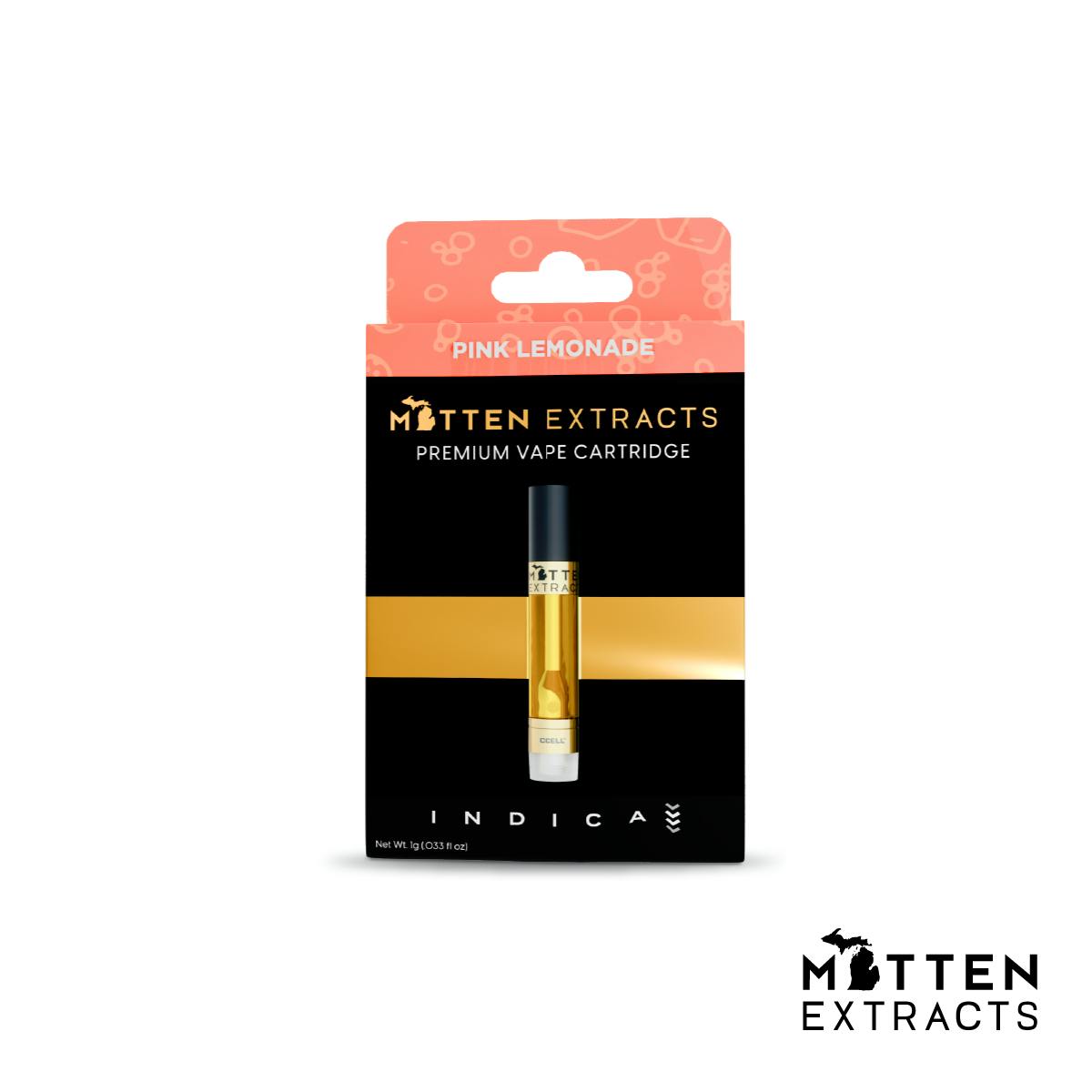 Mitten Extracts - Pink Lemonade 1g Vape Cartridge (Indica) - Mitten ...