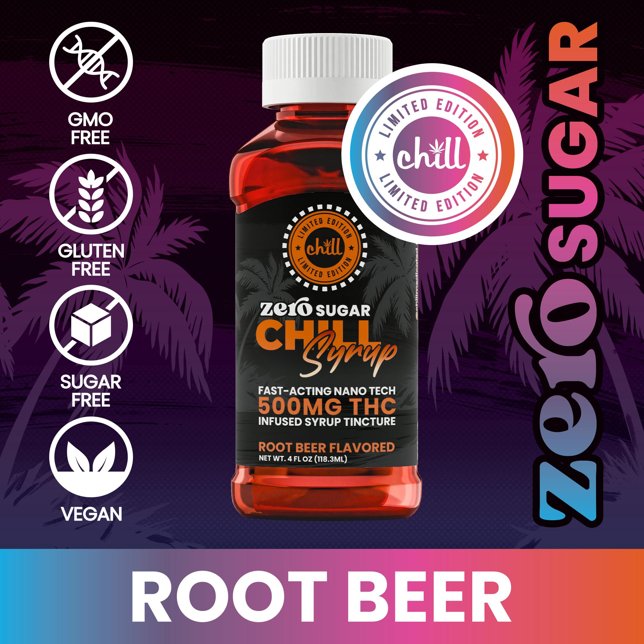 Root Beer | ZERO Sugar 500mg THC Syrup Tincture | Chill Medicated | MED ...