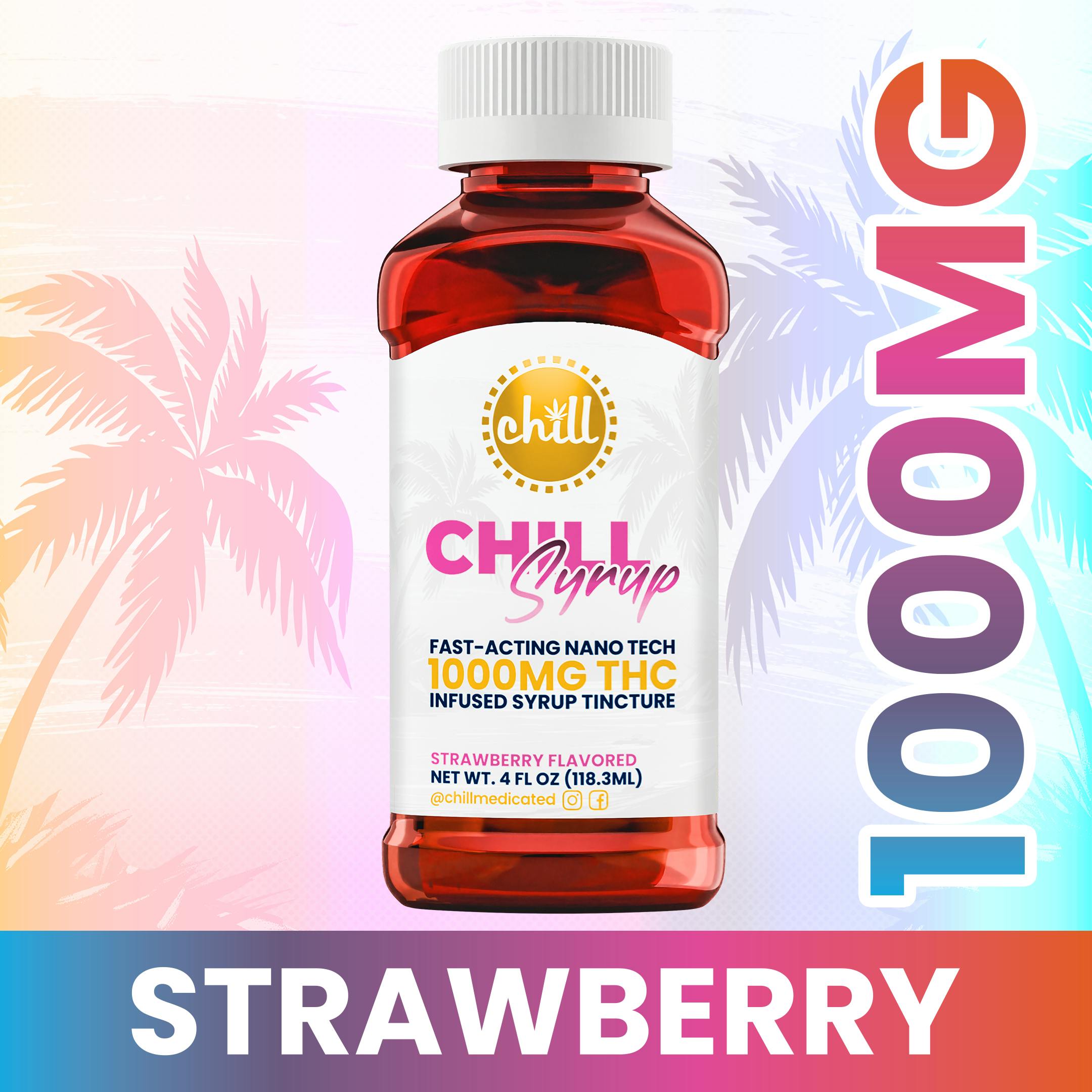 Strawberry | 1000mg THC Syrup Tincture | Chill Medicated | REC - Chill ...