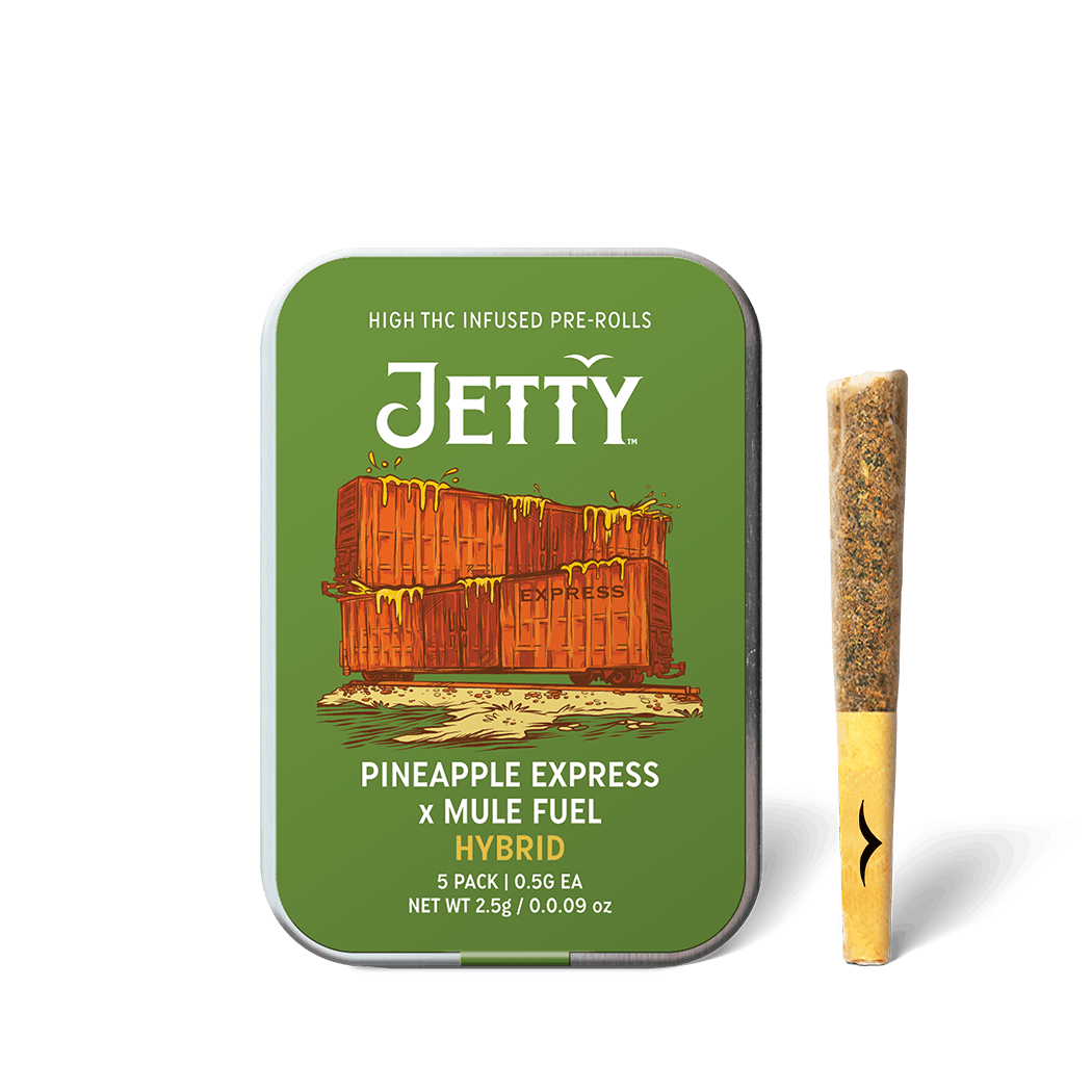 Pineapple Express x Mule Fuel High THC Infused Pre-Rolls 5 Pack (2.5g) - Jetty Extracts
