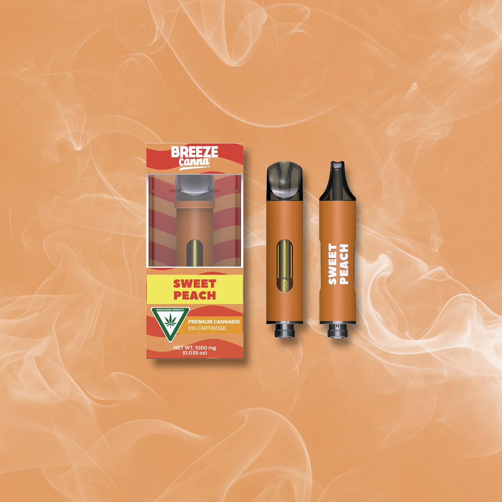 BREEZE Canna - Sweet Peach - Classic 1g 510 Vape Device - Breeze Canna BREEZE Canna - Sweet Peach - Classic 1g 510 Vape Device - Breeze Canna