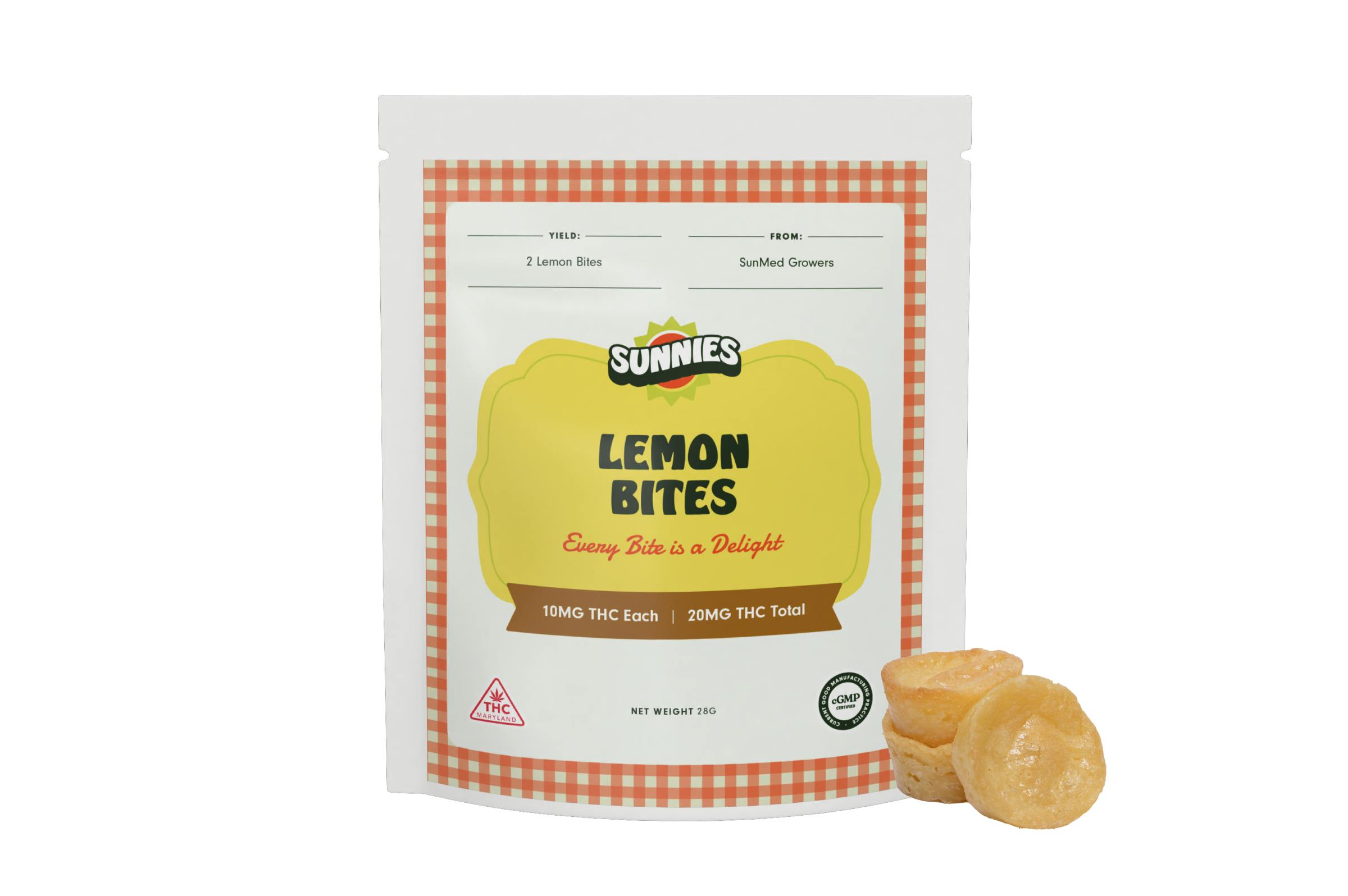 Lemon Bites Edible 20mg/2 Pack - SunMed Growers