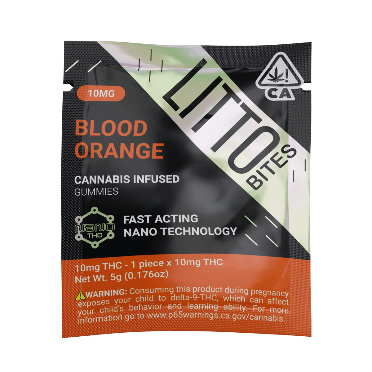 LITTO Bites - Edibles - Blood Orange - 10MG - 1 Pack - LITTO