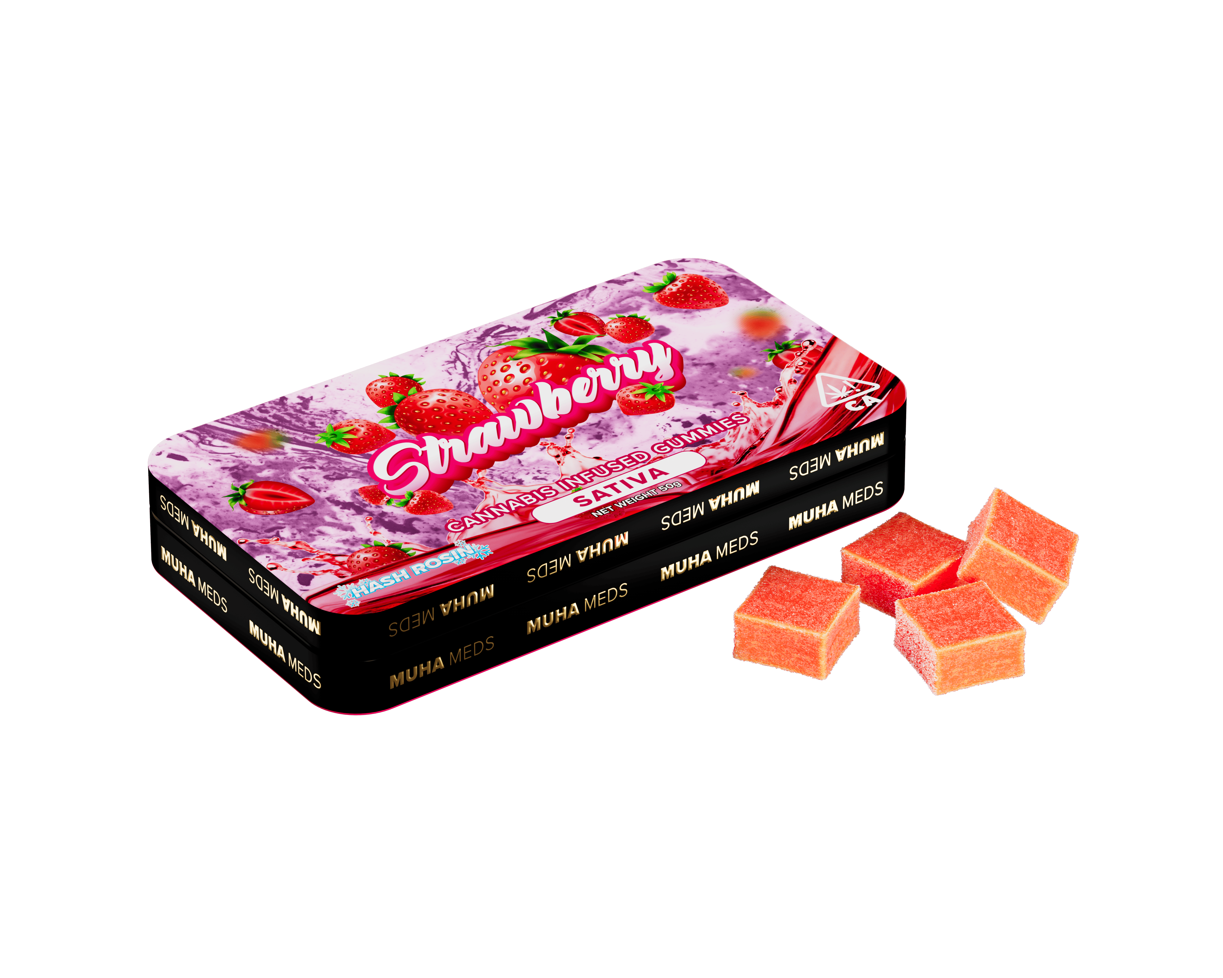 Strawberry Hash Rosin Gummies - Muha Meds