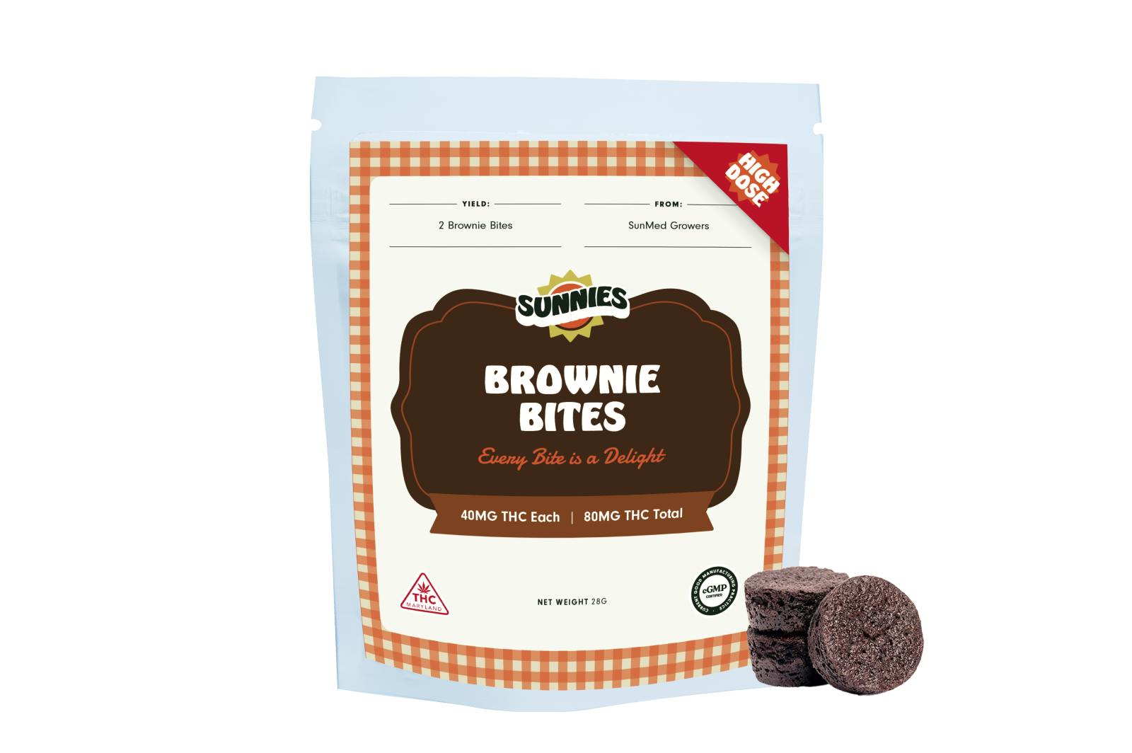 Brownie Bites Edible 80mg/2 Pack - SunMed Growers