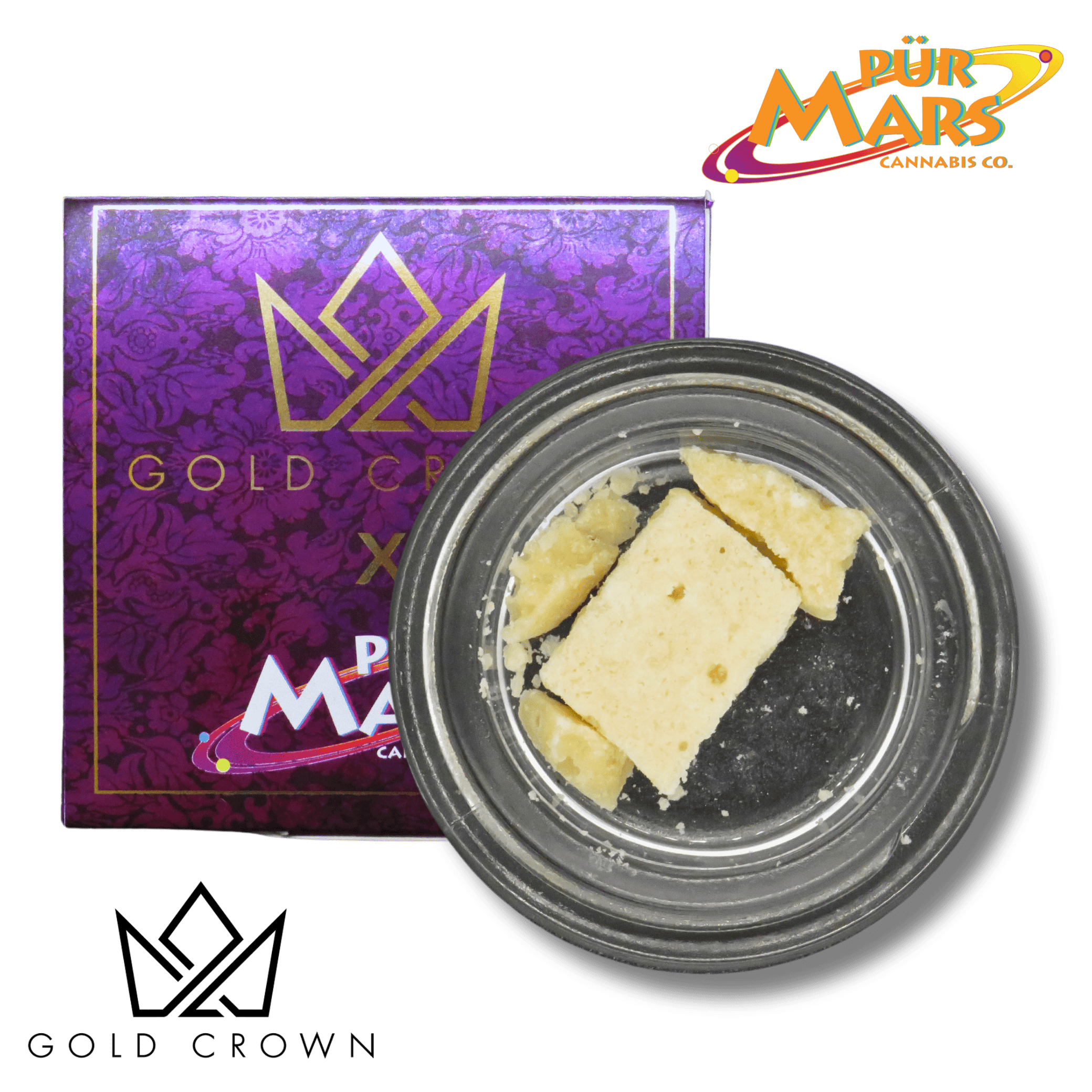Gold Crown x Pur Mars | Crumble 1g | Pineapple Sunshine - Gold Crown