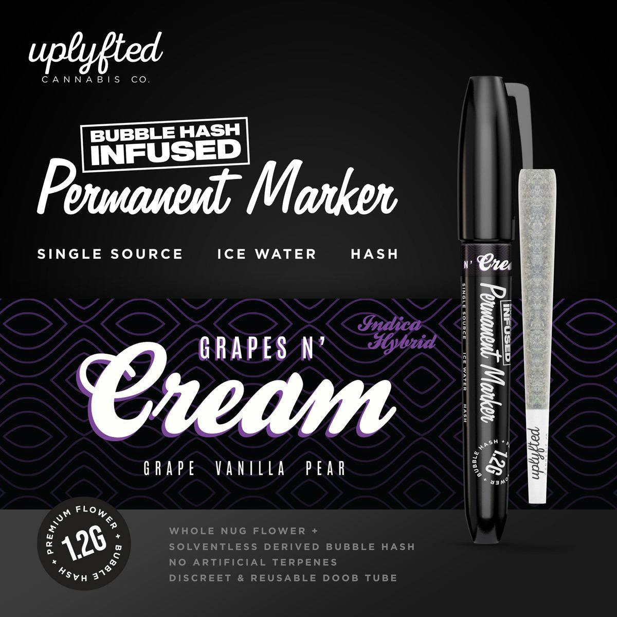 1.2g Bubble Hash Infused Pre-Roll -Permanent Marker X Grapes & Cream ...