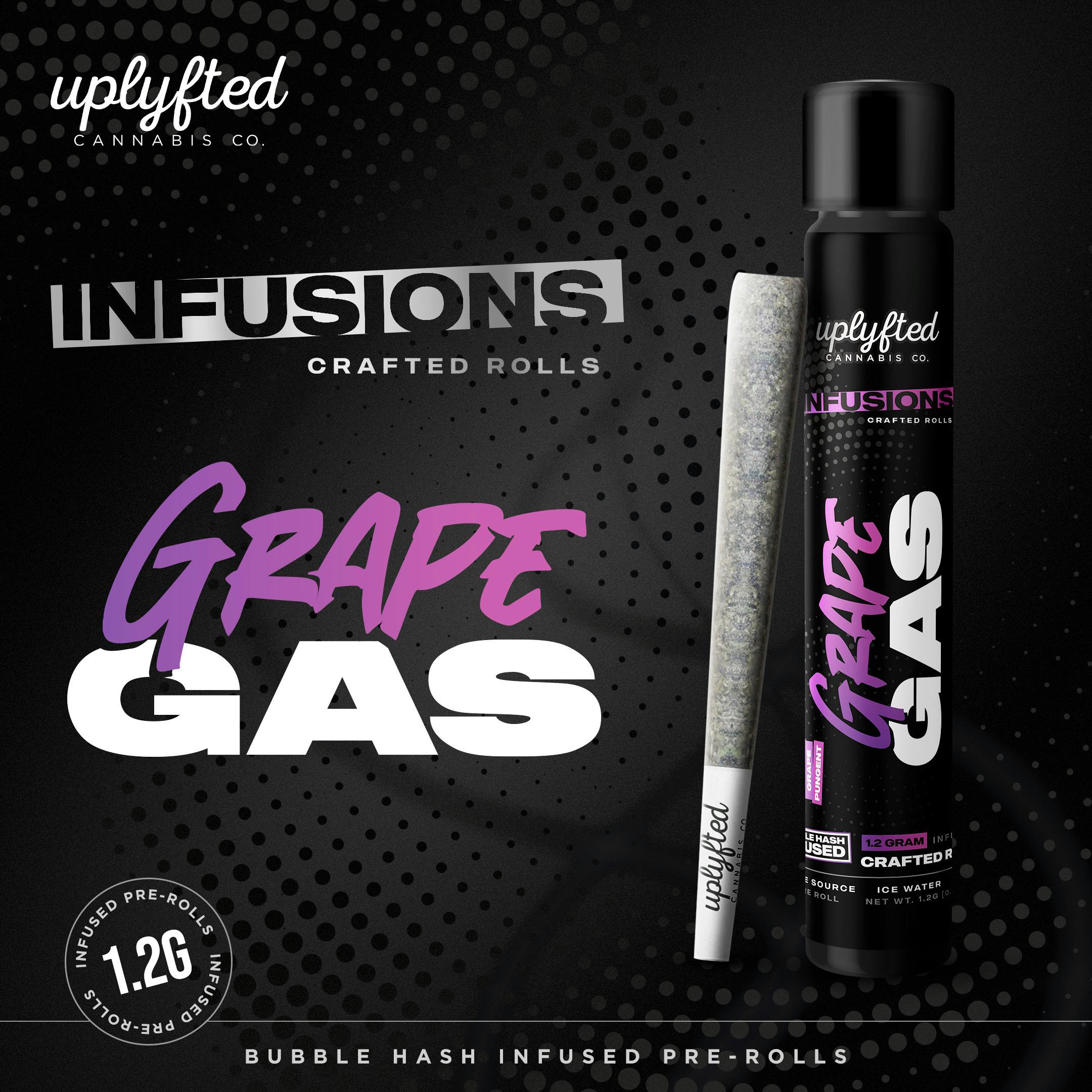 1.2g Bubble Hash Infused Pre-Roll - Grape Gas - Uplyfted Cannabis Co