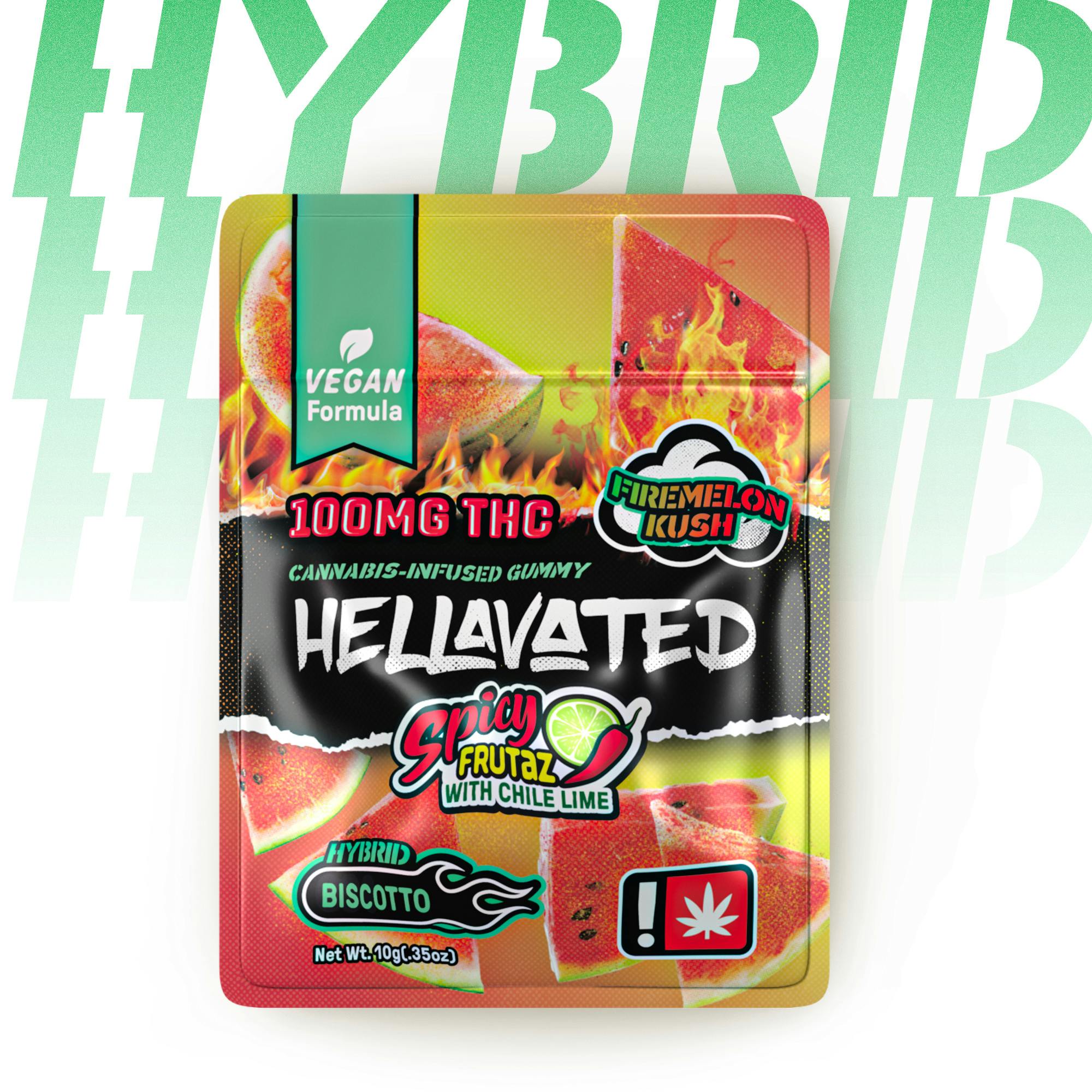 Firemelon Kush (1pc) Spicy Frutaz Gummiez 100mg - Hellavated