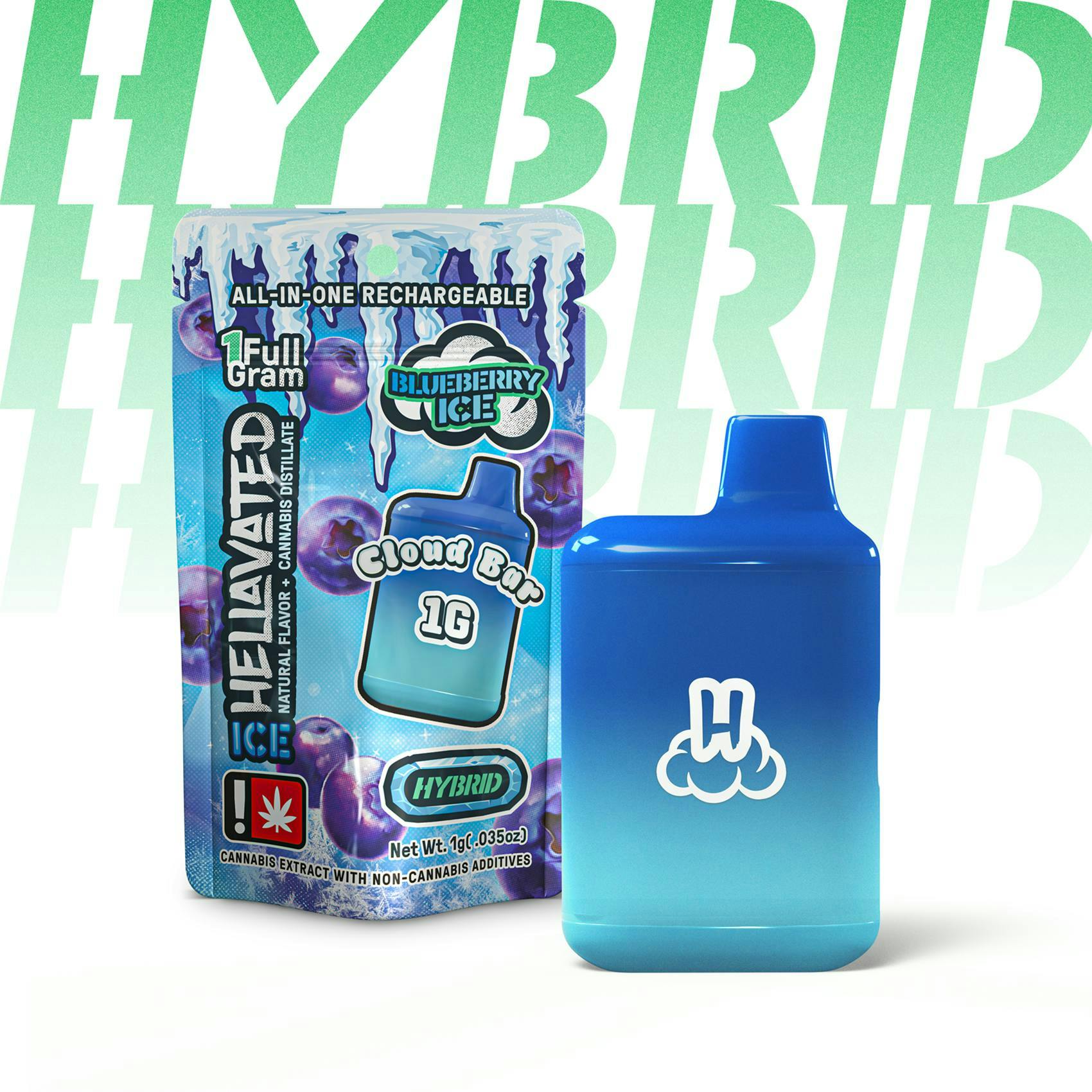 Blueberry Ice Cloud Bar 1g - Hellavated