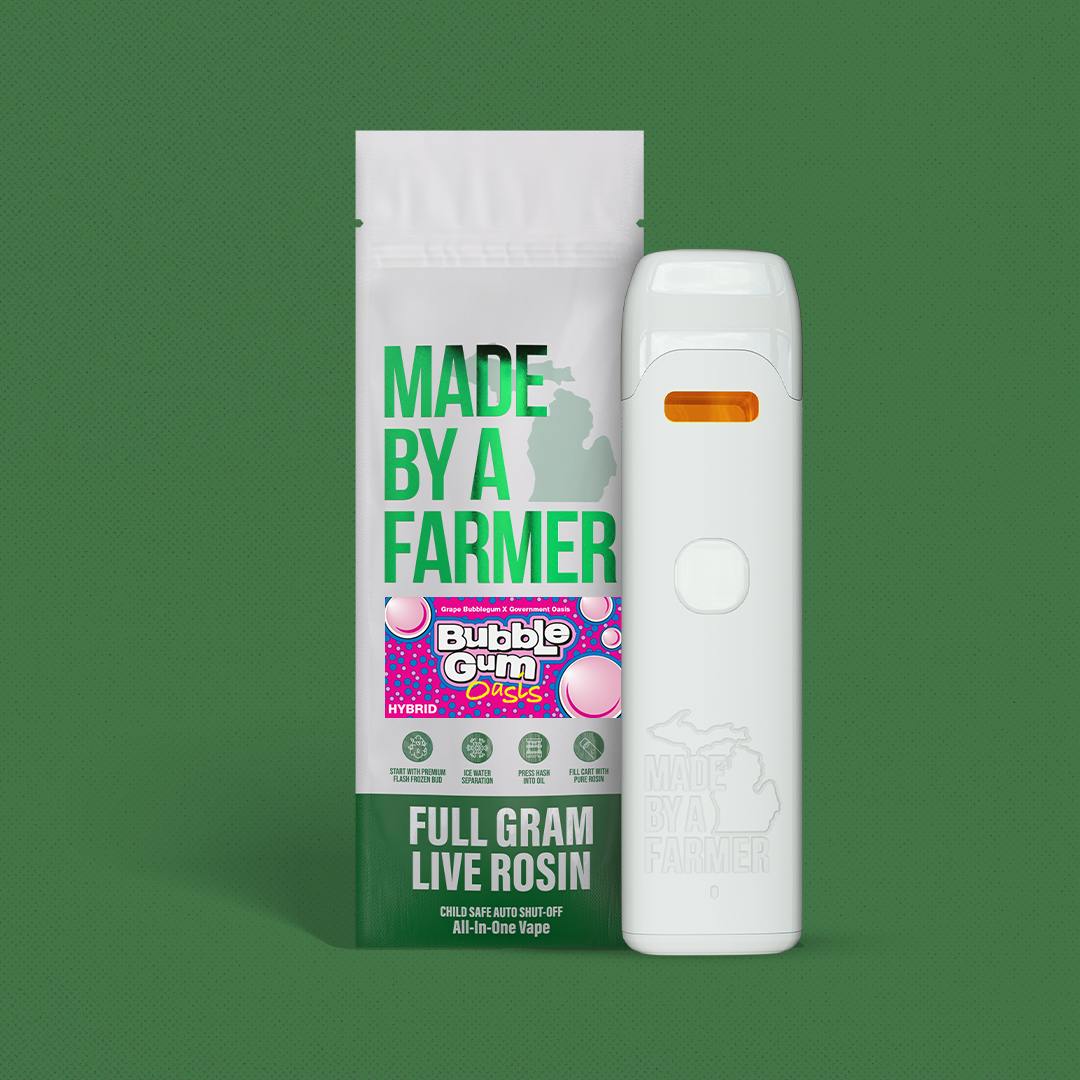 1G Live Rosin Vape - Bubblegum Oasis x Quality Cannabis Farms - Made By ...