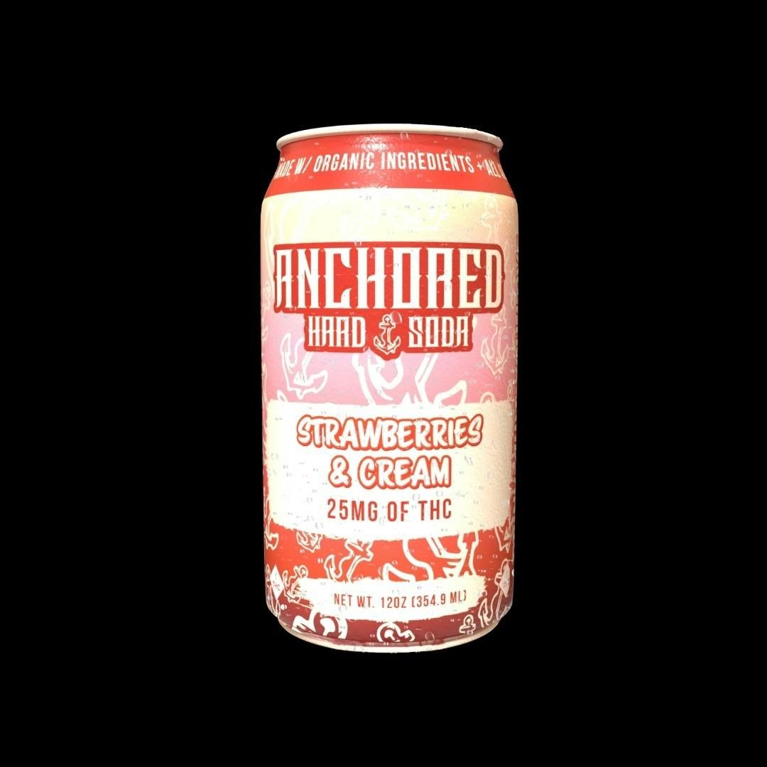 Anchored - Hard Soda - Strawberries & Cream 25mg - 4pk - 710Trading
