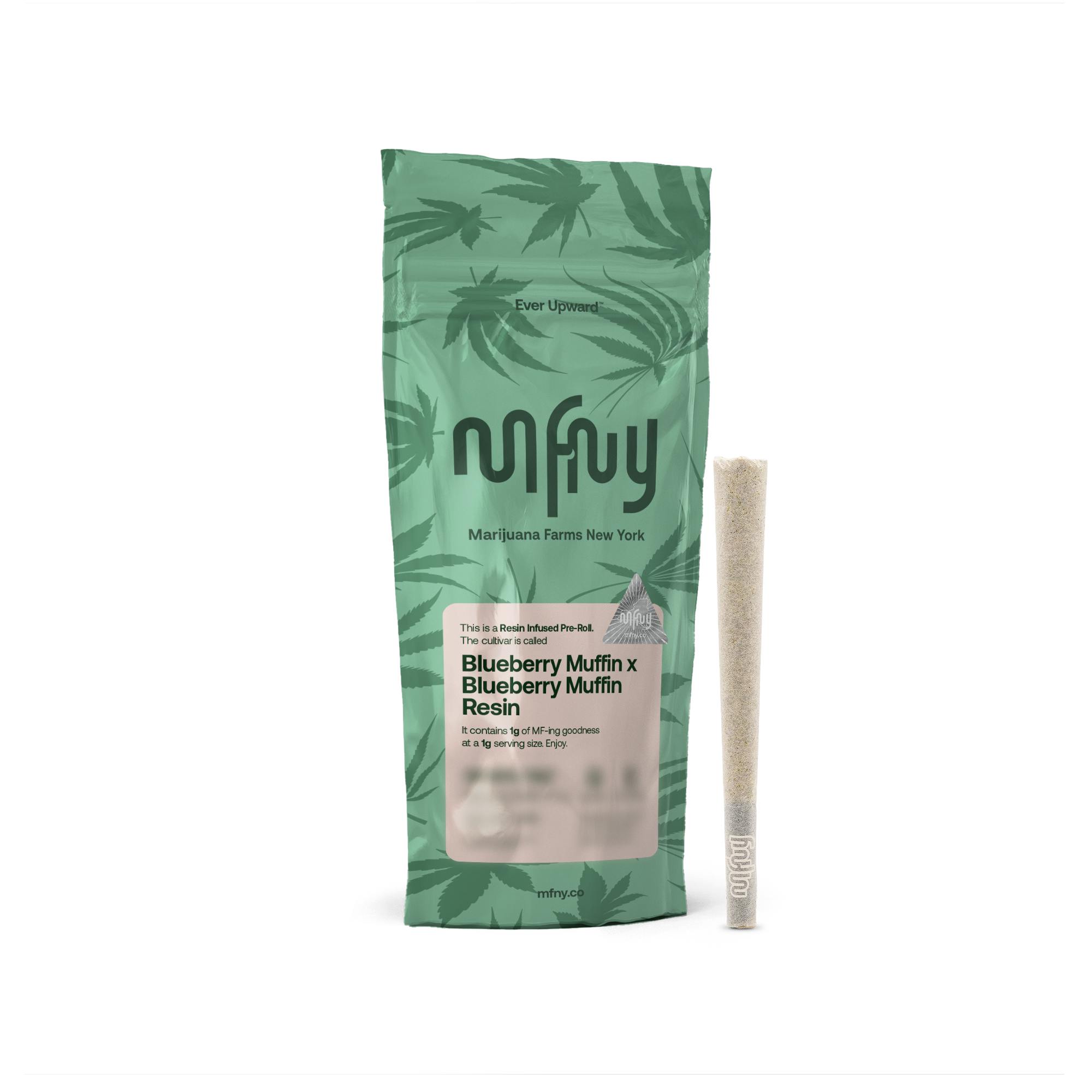 Blueberry Muffin x Blueberry Muffin Live Resin Infused Pre-roll | 1g - MFNY