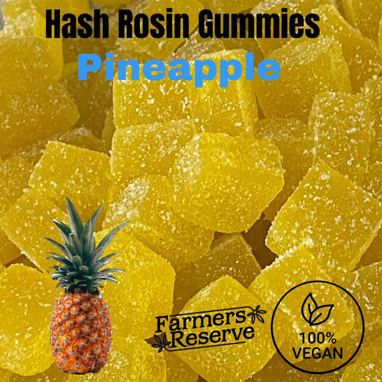 Hash Rosin Gummies 1000 MG THC Pack Pineapple - Farmers Reserve