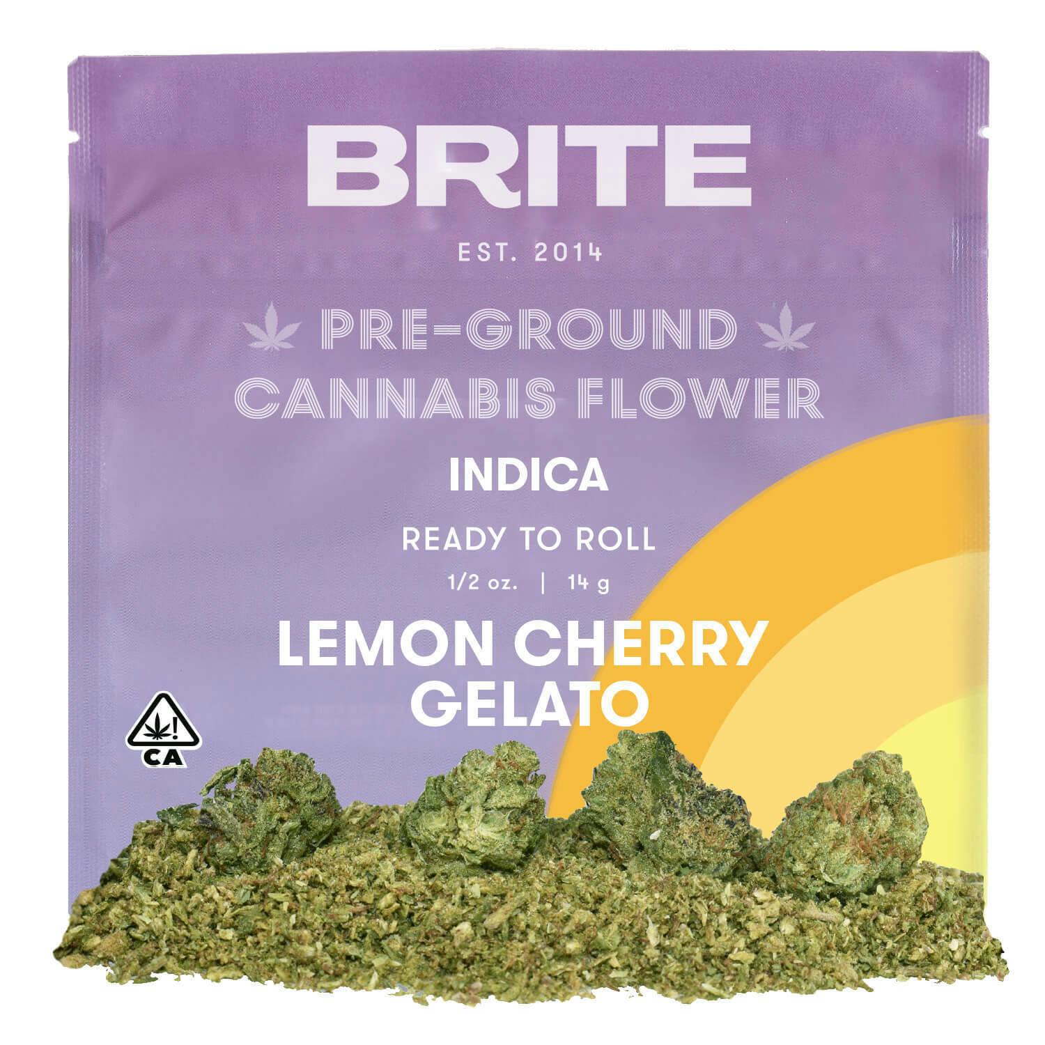 BRITE Pre-Ground Flower (14g) - Indica - Lemon Cherry Gelato - Brite Labs