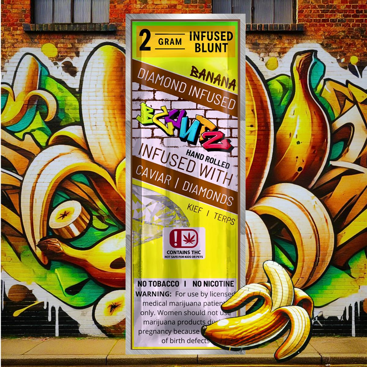 Banana | Diamond & Caviar Infused Blunt | 2G - Rex's Remedies