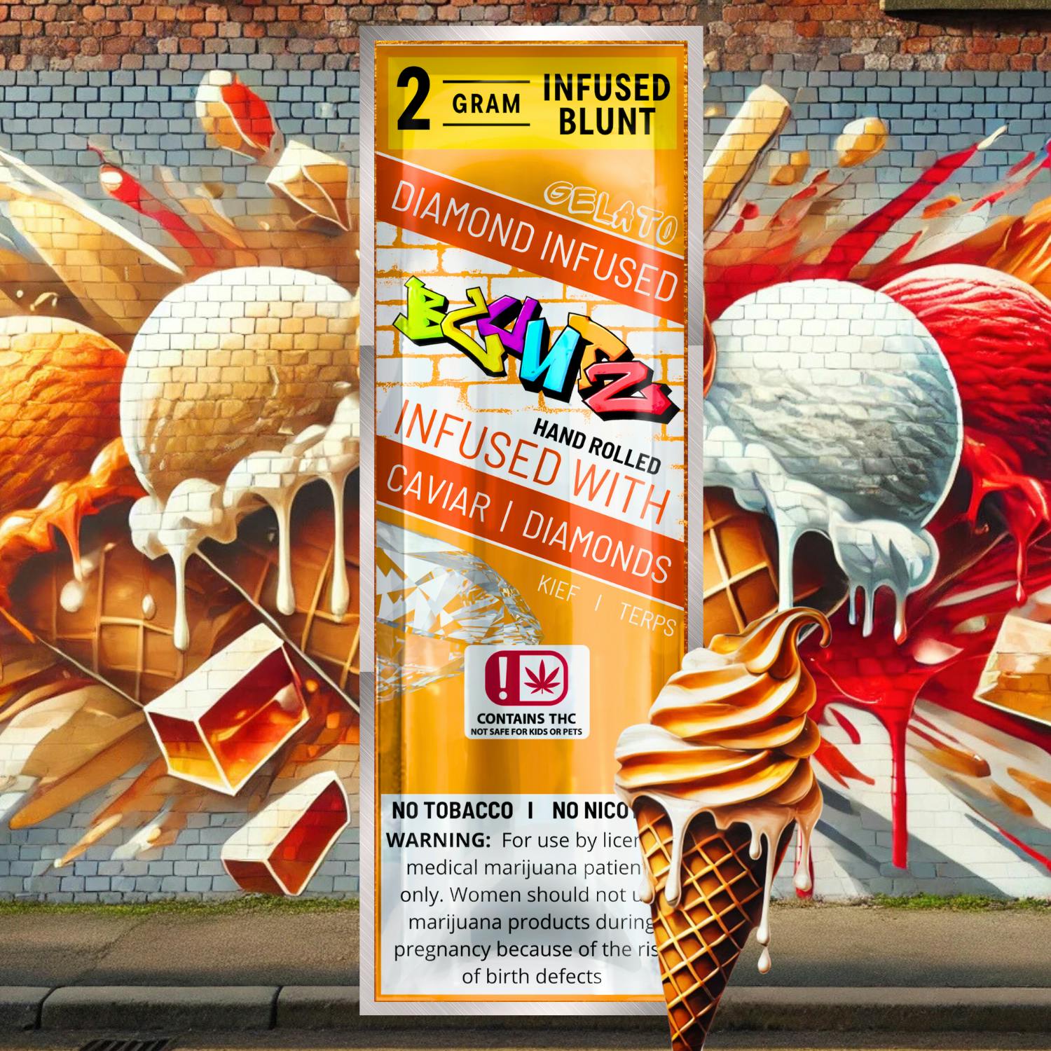 Gelato | Diamond & Caviar Infused Blunt | 2G - Rex's Remedies