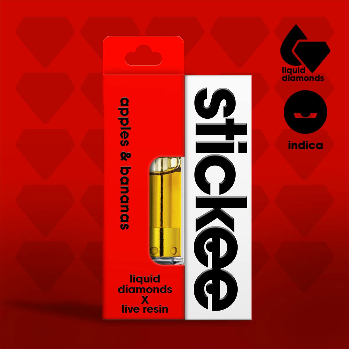 Stickee | 1g Live Resin x Liquid Diamonds Vape Cart | Apples & Bananas ...