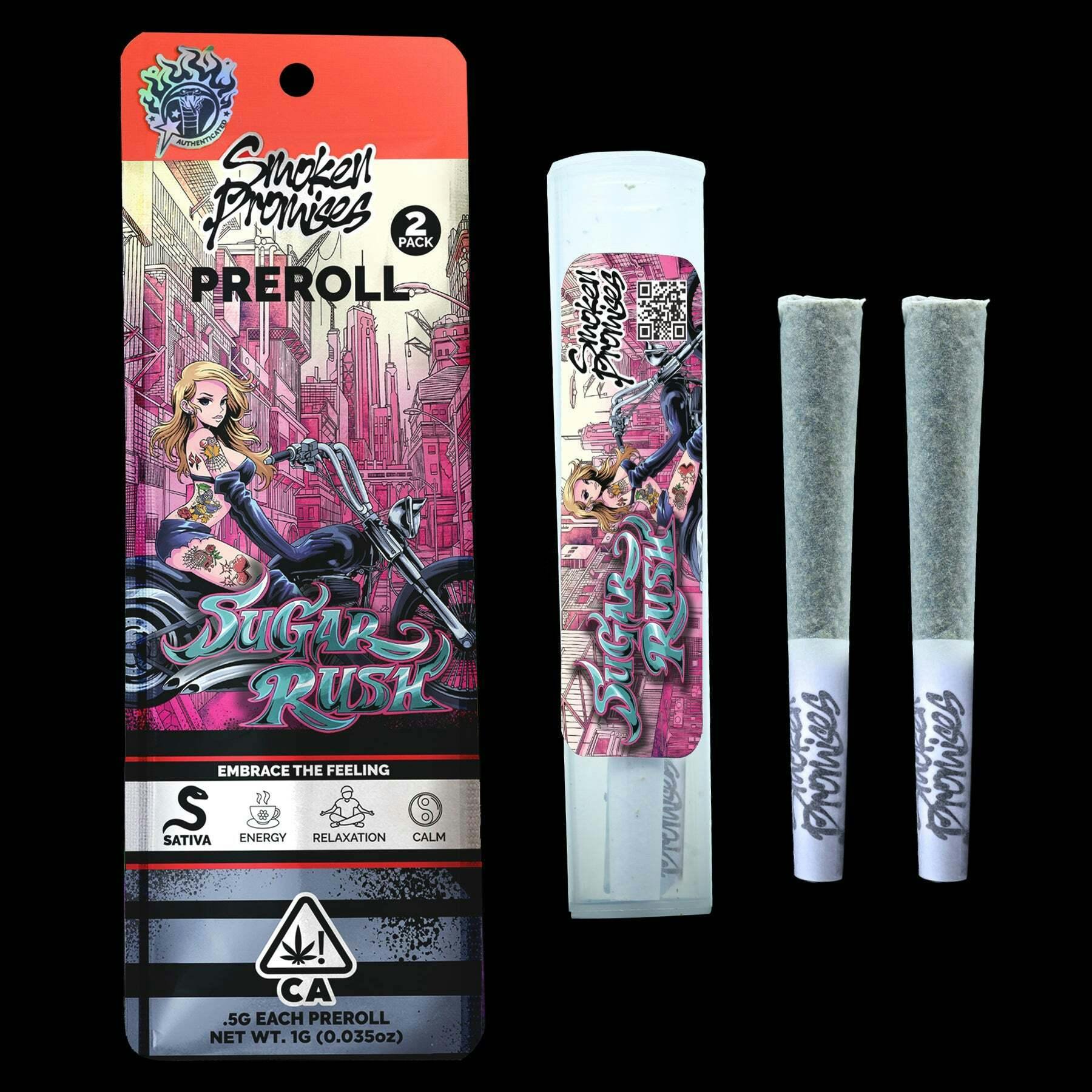 Sugar Rush | Pre Roll Pack | 1g (2 x 0.5g) - Smoken Promises