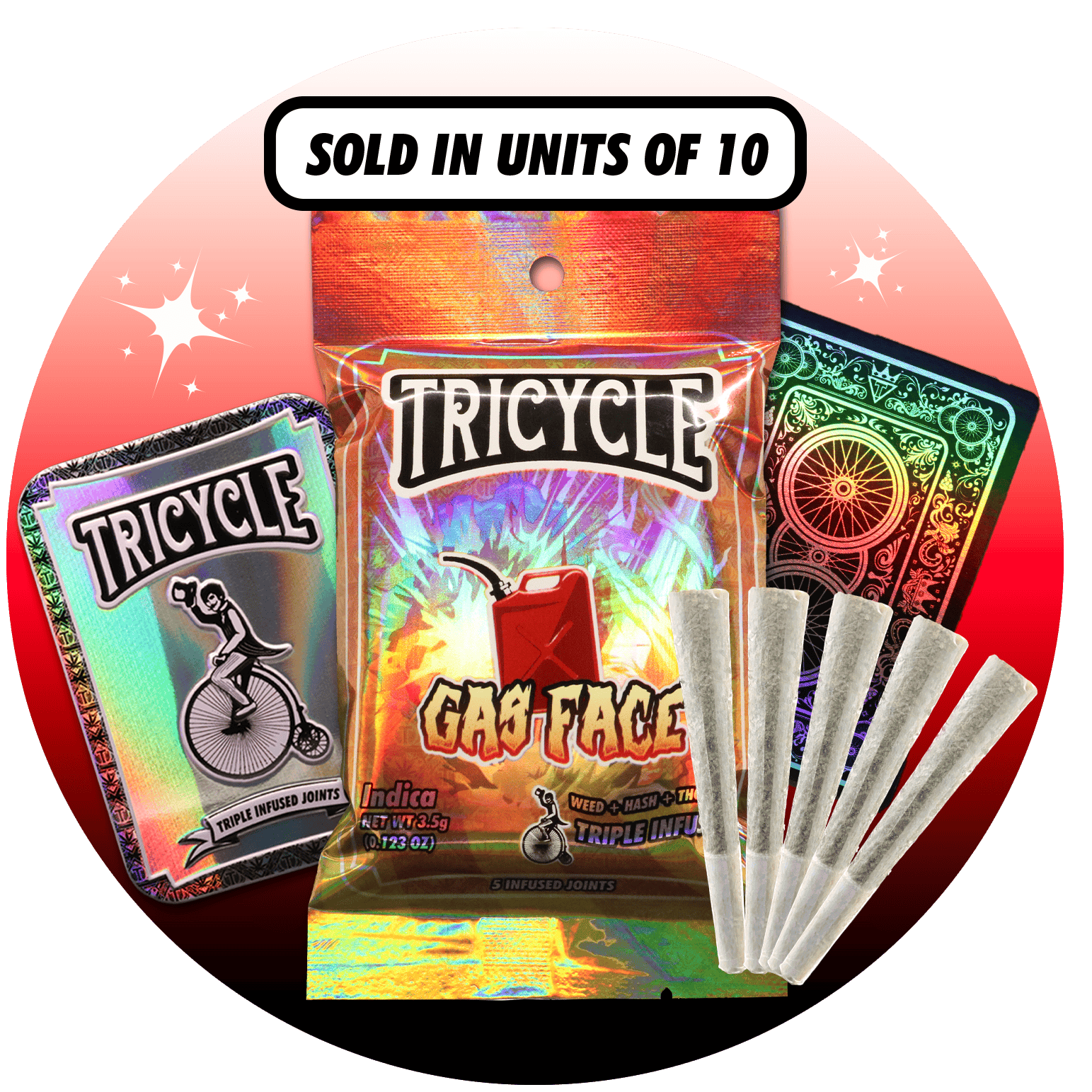 Tricycle - Gas Face - 5pk - Momma Chan Farms