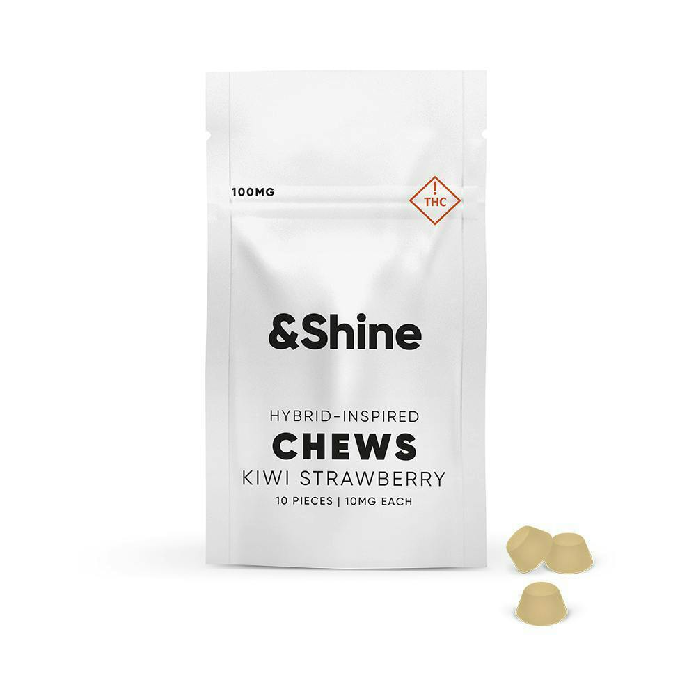 &Shine | 10pk Chews | Kiwi Strawberry - 100mg - &SHINE
