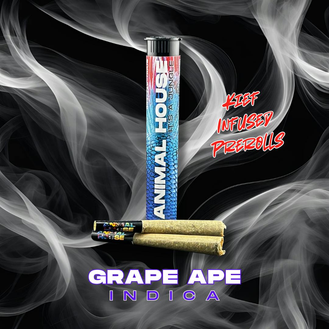 Grape Ape | Kief Infused Preroll | 2pk x 0.75g (1.5g) - Animal House