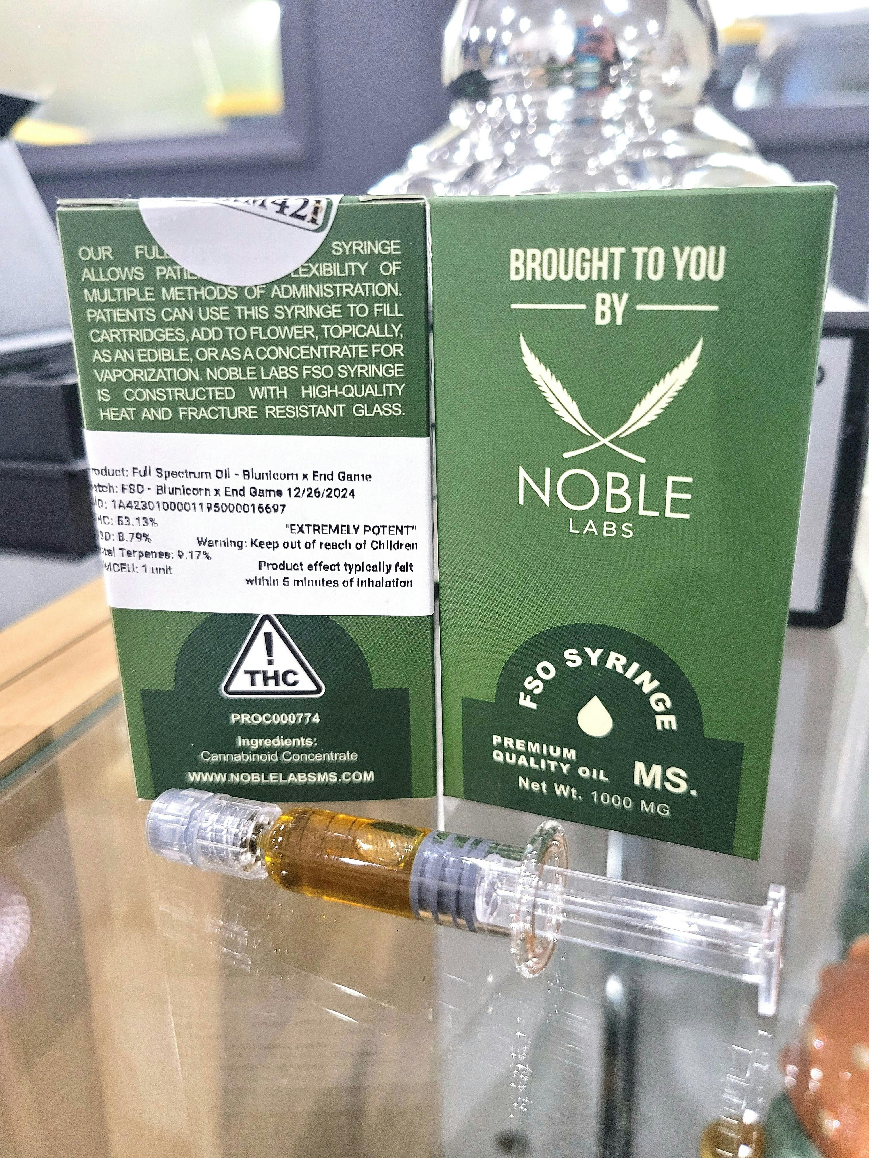 Noble Labs - FSO Syringe Oil -1g | Blunicorn x End Game - Noble Labs