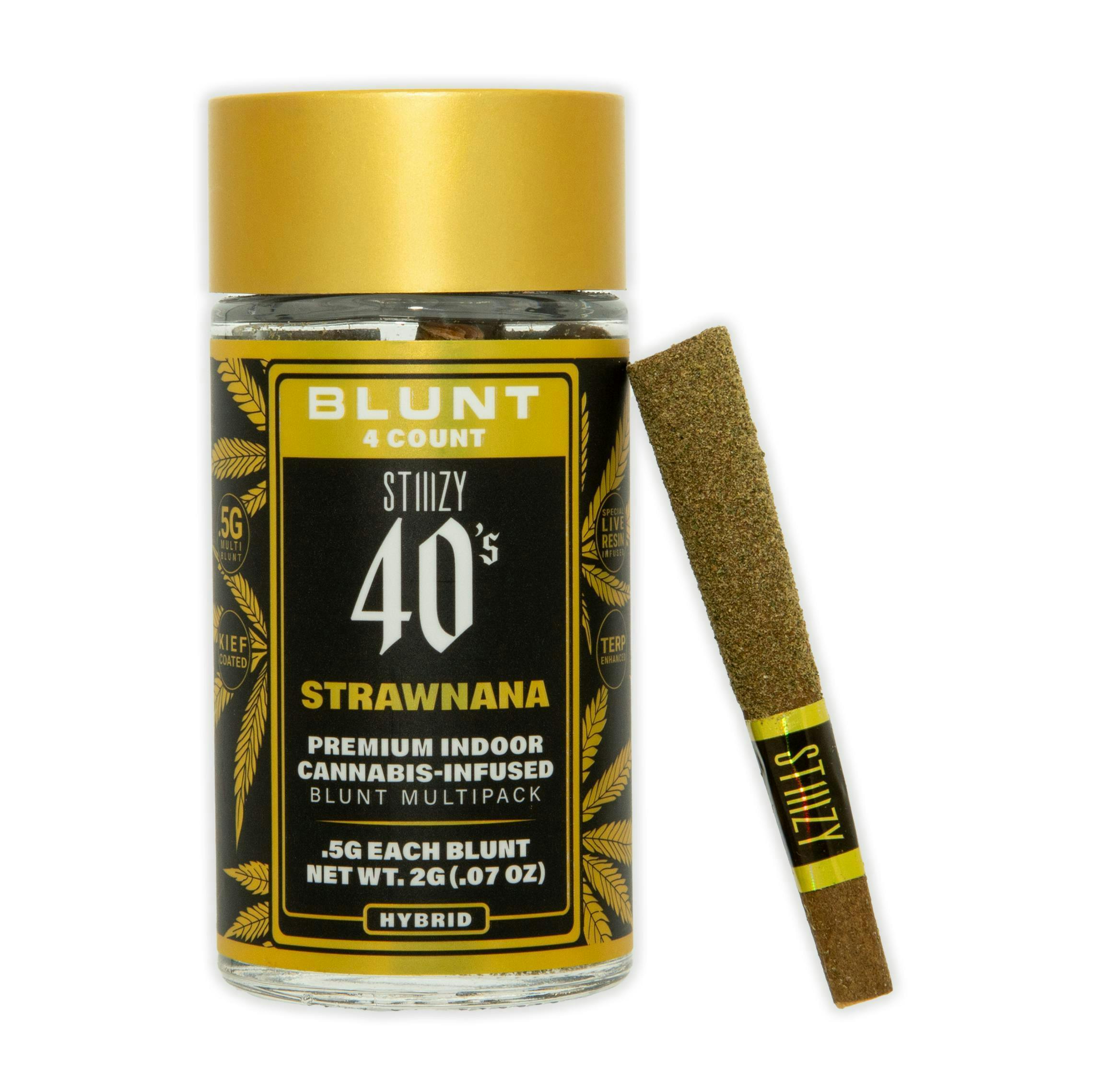 - STRAWNANA - .5G 40's Infused Mini Blunt 4 Pack [2g] - STIIIZY