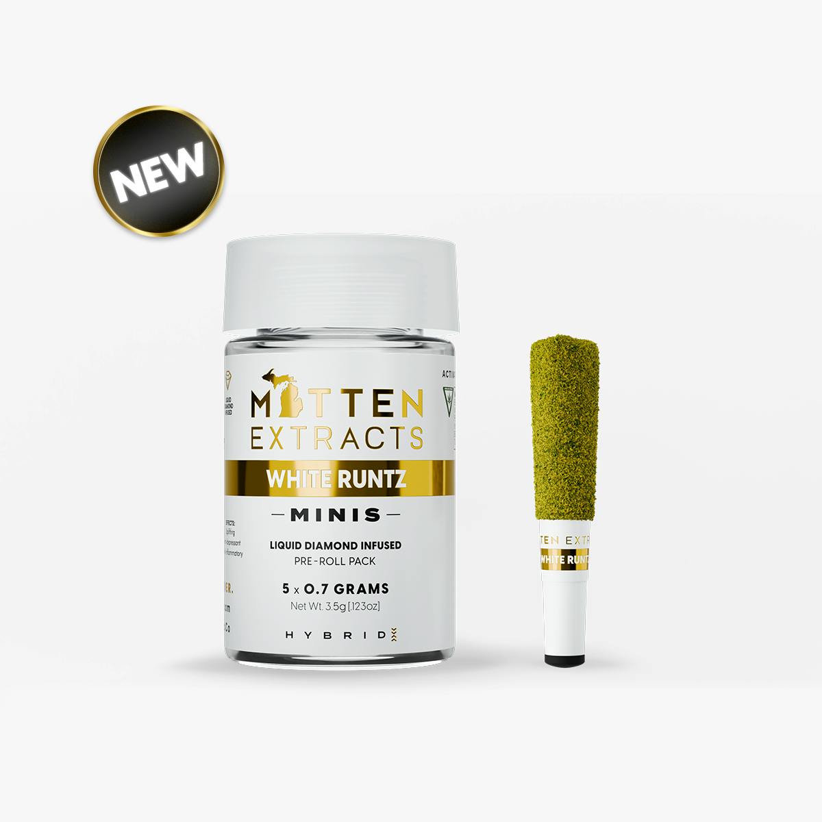 Mitten Extracts Minis | Infused Pre-Rolls 3.5g | 5 Pack - White Runtz ...