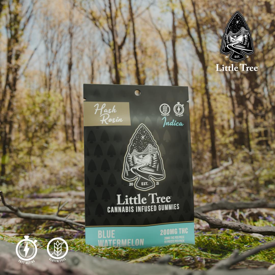 Little Tree Blue Watermelon Hash Rosin Gummies – 200MG - Little Tree