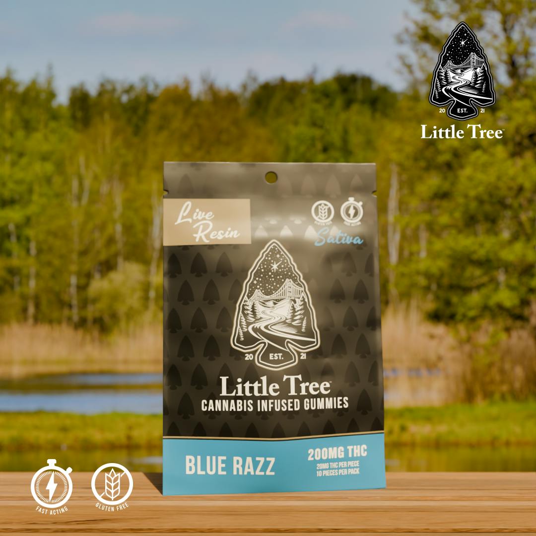 Little Tree Blue Razz Live Resin Gummies – 200MG - Little Tree