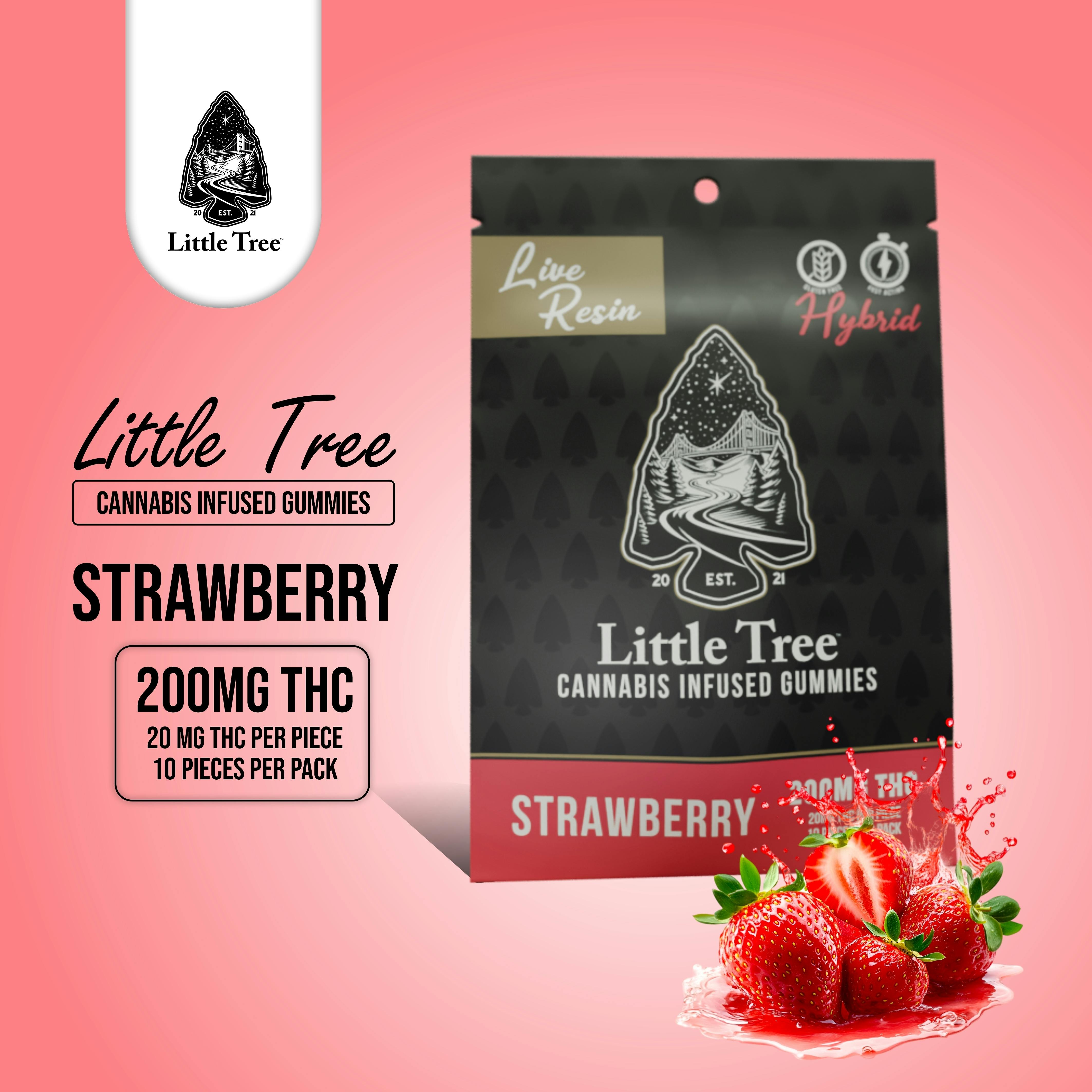 Little Tree Strawberry Live Resin Gummies – 200MG - Little Tree