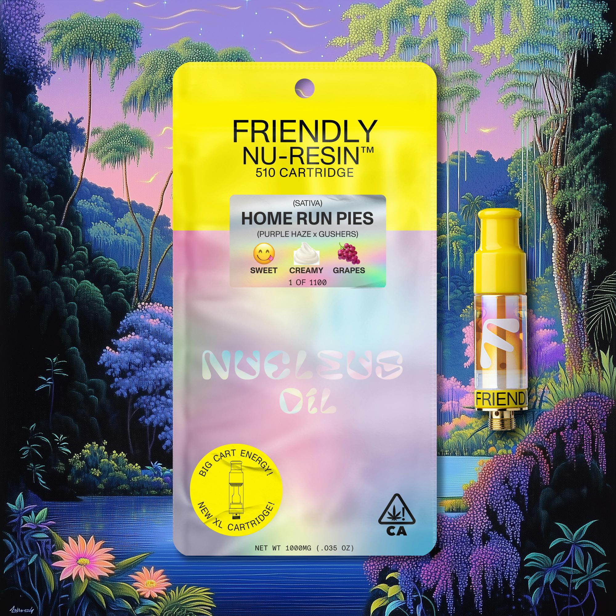 Home Run Pies 1g Nucleus Cured Resin 510 Cart - Friendly Brand