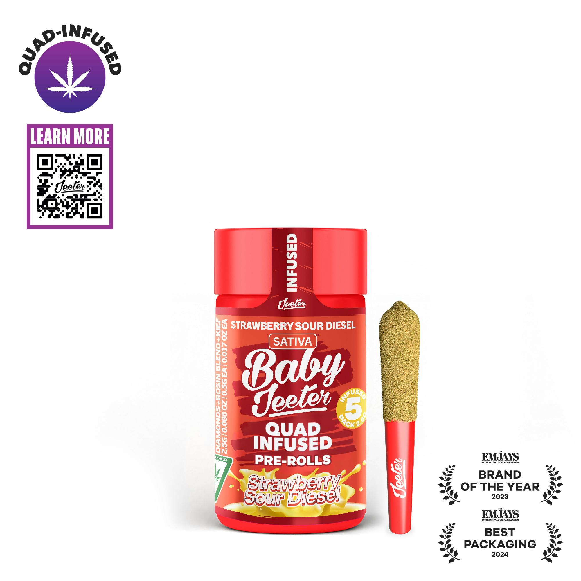 Baby Jeeter | Quad-Infused - Strawberry Sour Diesel - Jeeter