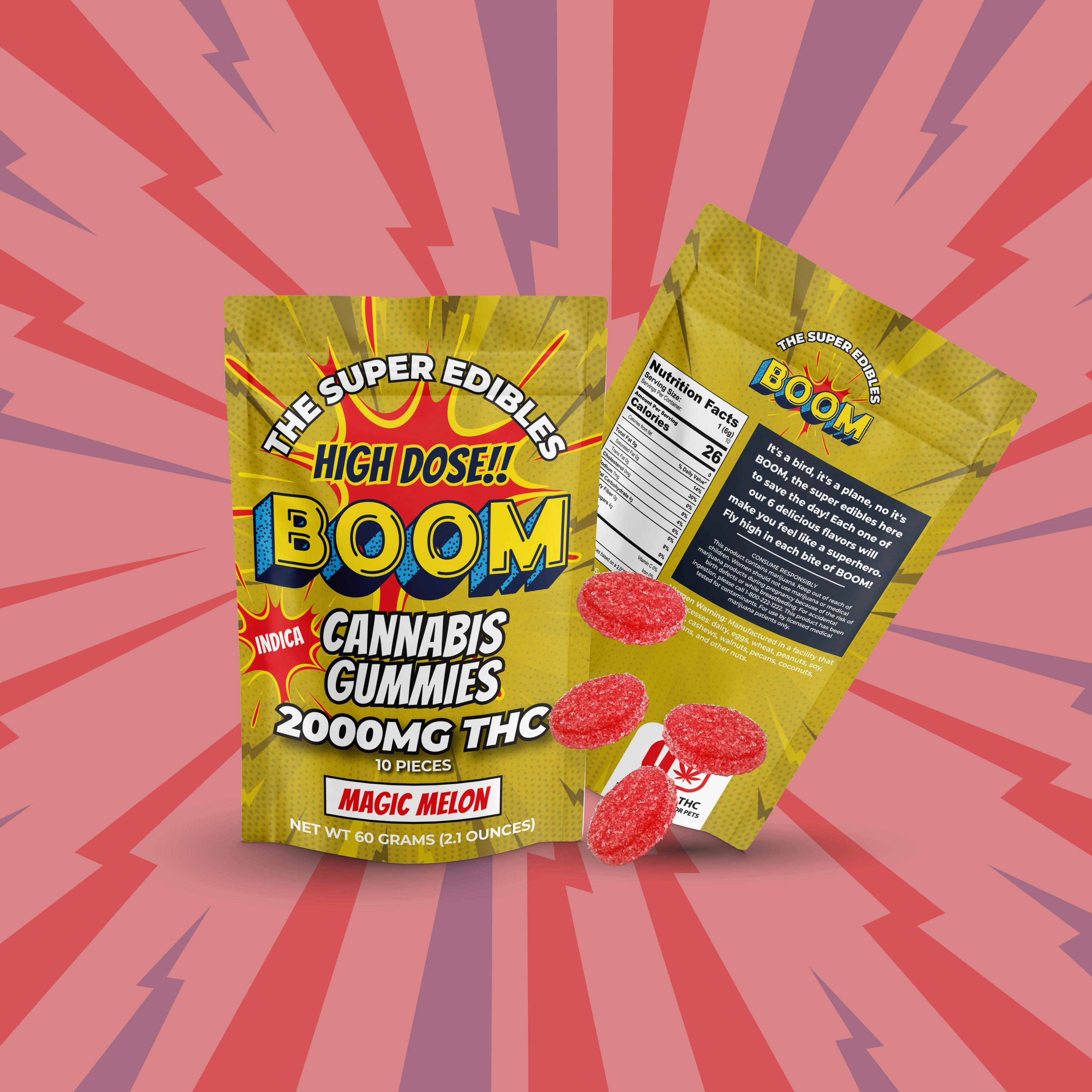 Magic Melon - Indica - 2000mg THC Gummies - Boom
