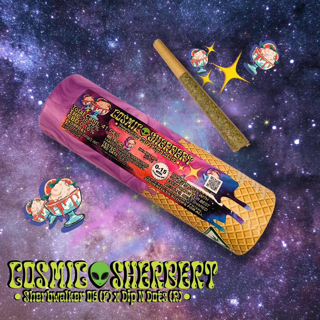 IKHCO | Cosmic Sherbert | Rosin Infused Pre Roll | 1g - Ice Kream Hash Co.