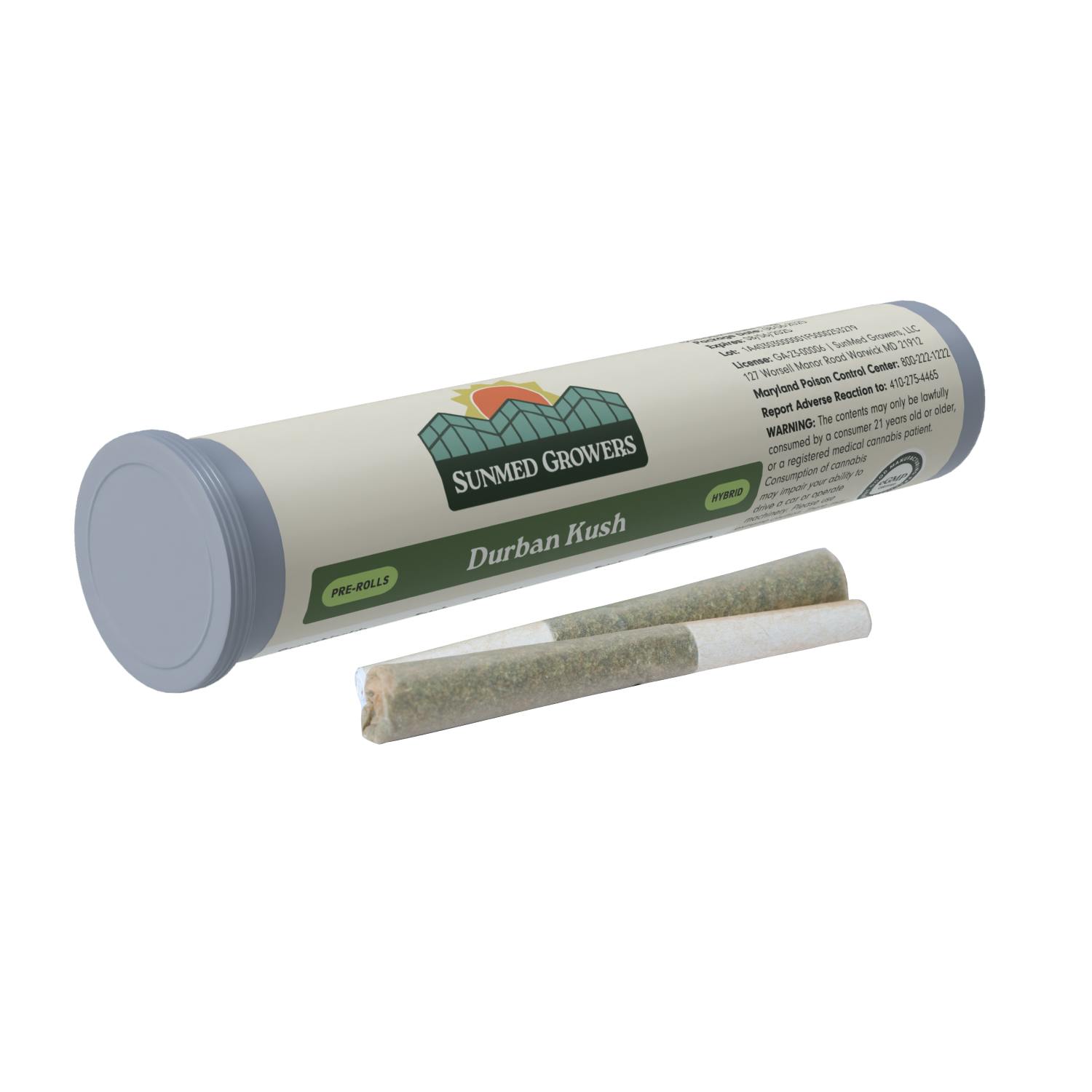 Durban Kush Pre Roll 0.5g/2 Pack - SunMed Growers