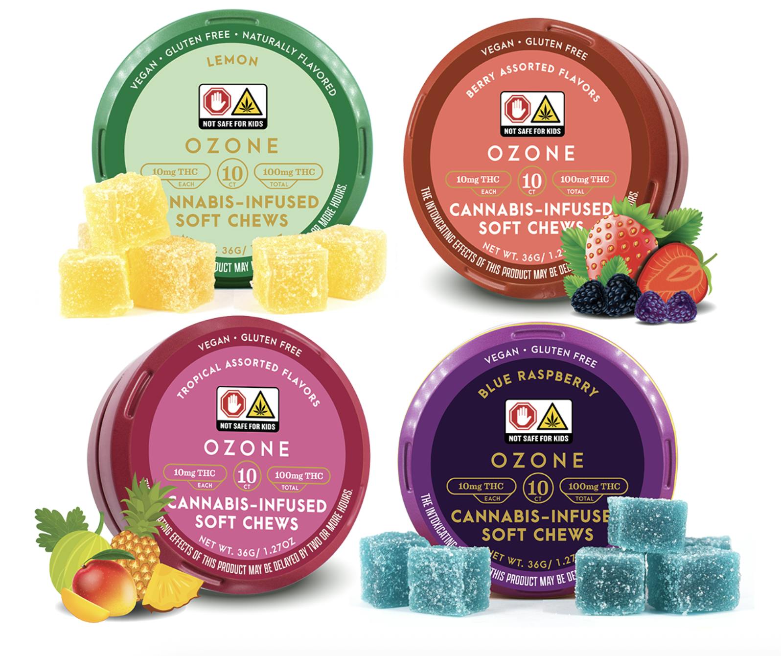 Ozone Soft Chews | Blue Raspberry | Gummies | 10pk - Ozone