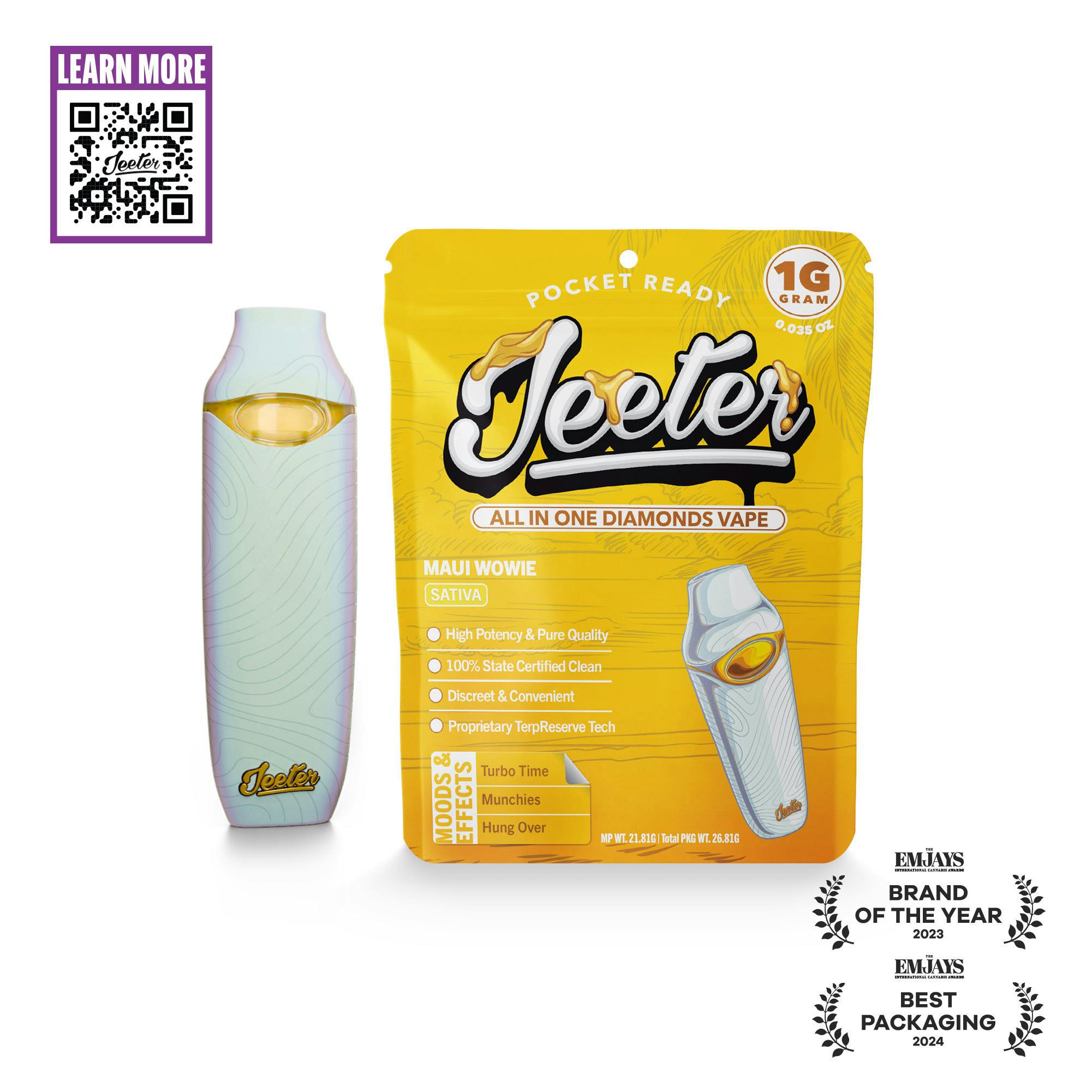 Jeeter All In One Diamonds Vape - Maui Wowie - Herbal Pain Relief ...
