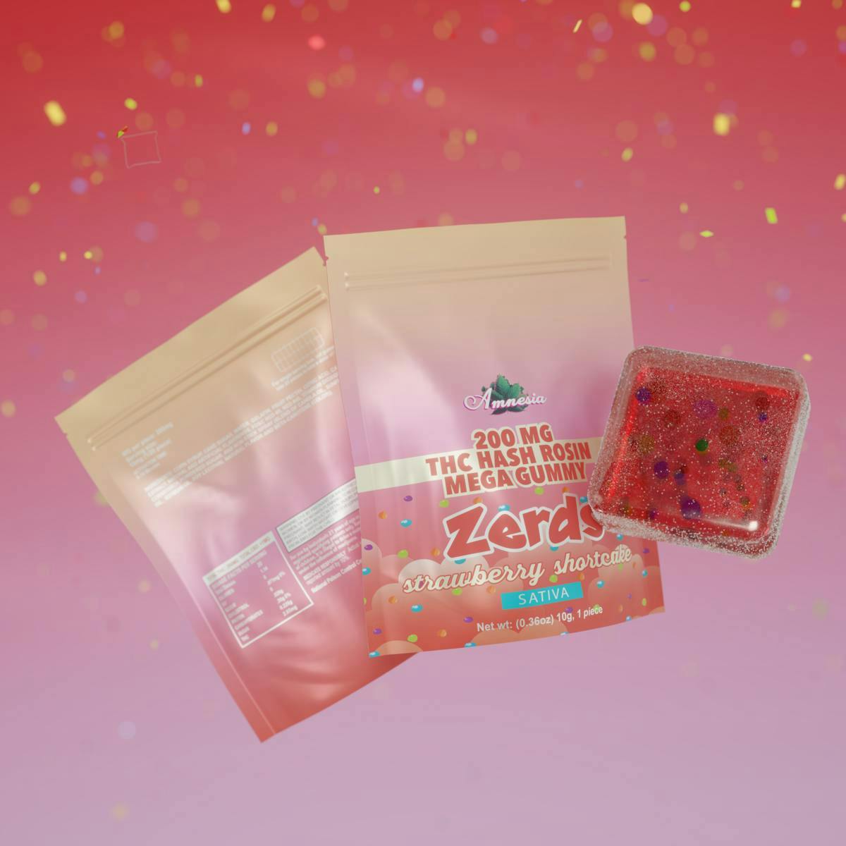 Amnesia MI | Zerds | Strawberry Shortcake | Rosin Gummies | 200mg | 1ct ...