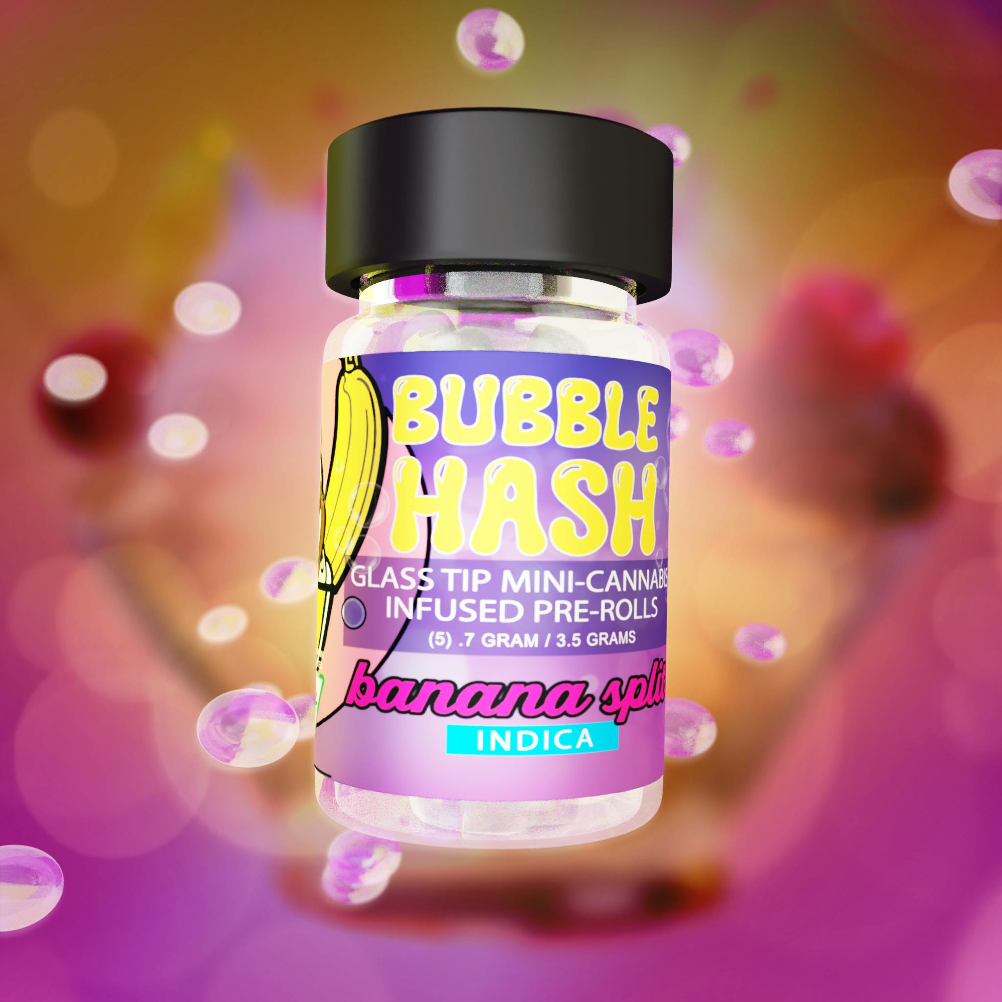 Banana Split - Bubble Hash Infused Glass Tip Pre Roll Pack 3.5g (5 Pack ...